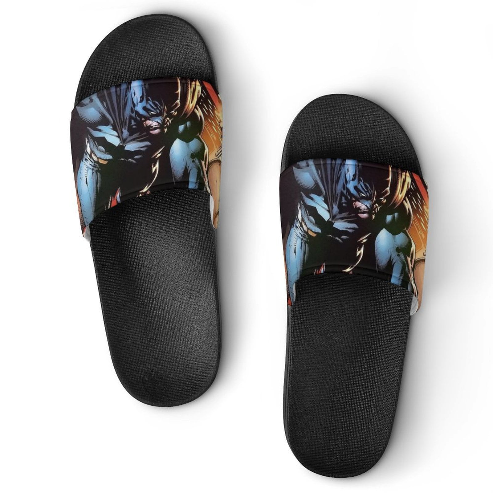 Batman Boys Slide Sandals, Comfort Casual Pool Slide Outdoor, Slip-On ...