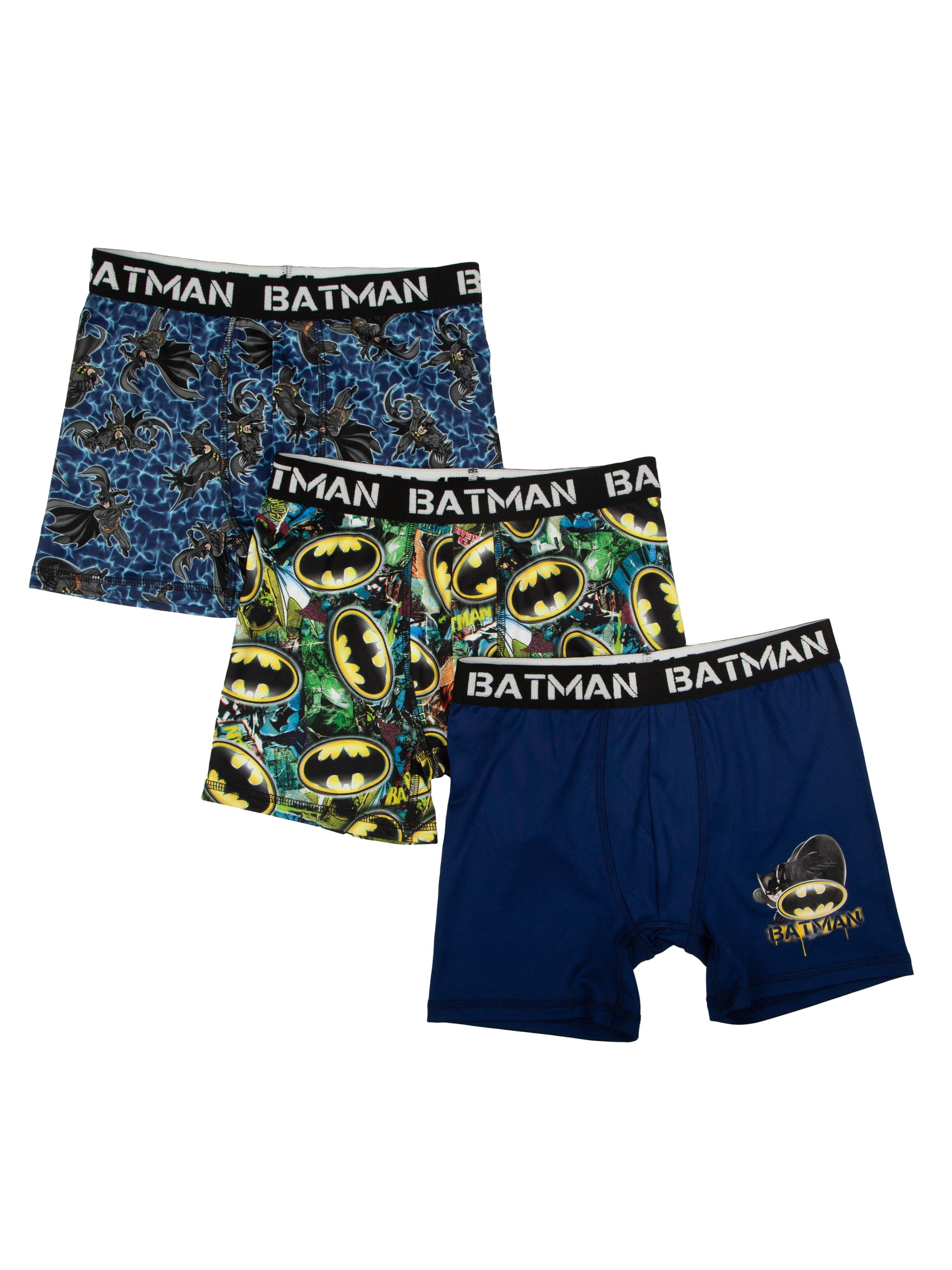 Batman Boys Underwear, 3 Pack Poly Boxer Briefs (Big Boys & Little Boys ...