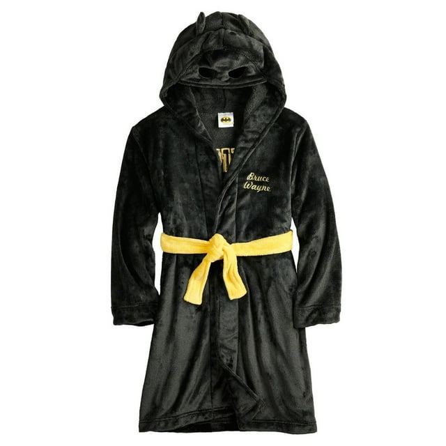 Batman Bruce Wayne Toddler Boy's Luxe Velour Fleece Hooded Bathrobe ...