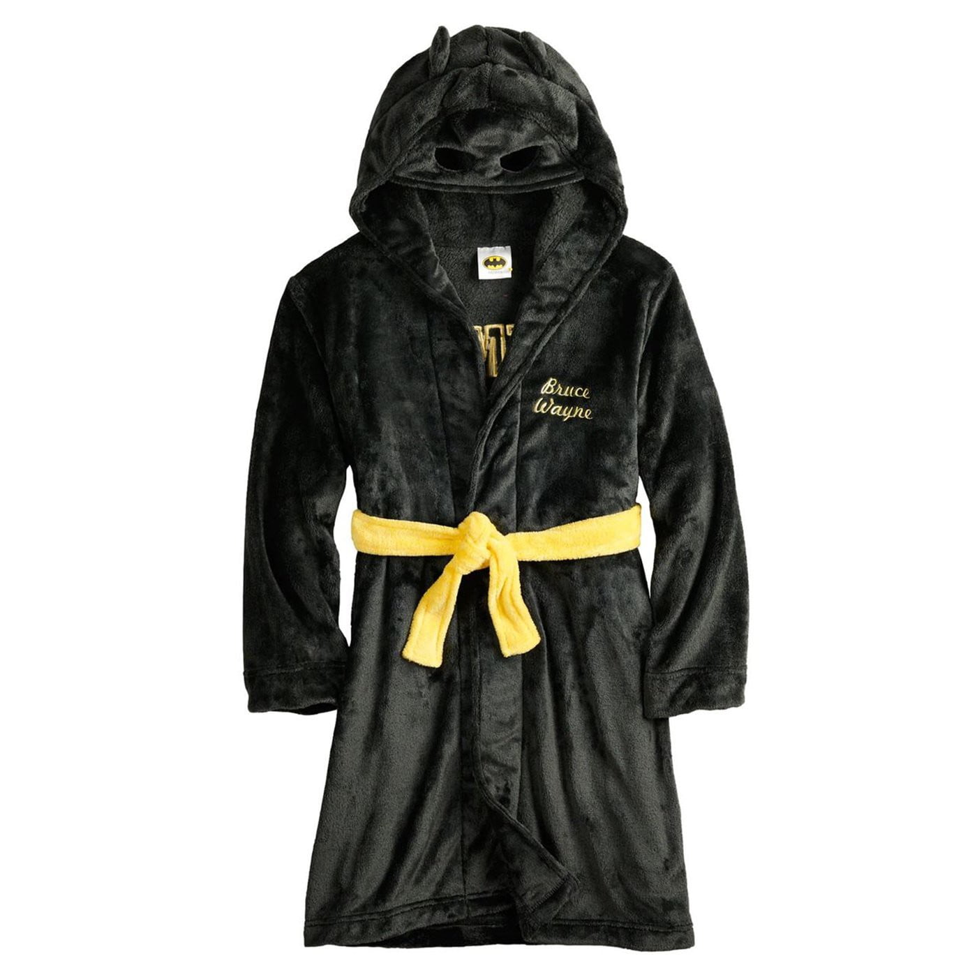 Batman Bruce Wayne Toddler Boy's Luxe Velour Fleece Hooded Bathrobe ...