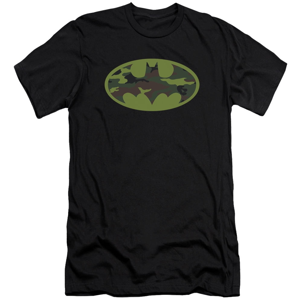 Batman Camo Logo Premium Canvas T-Shirt Adult Slim Fit 30/1 Black ...
