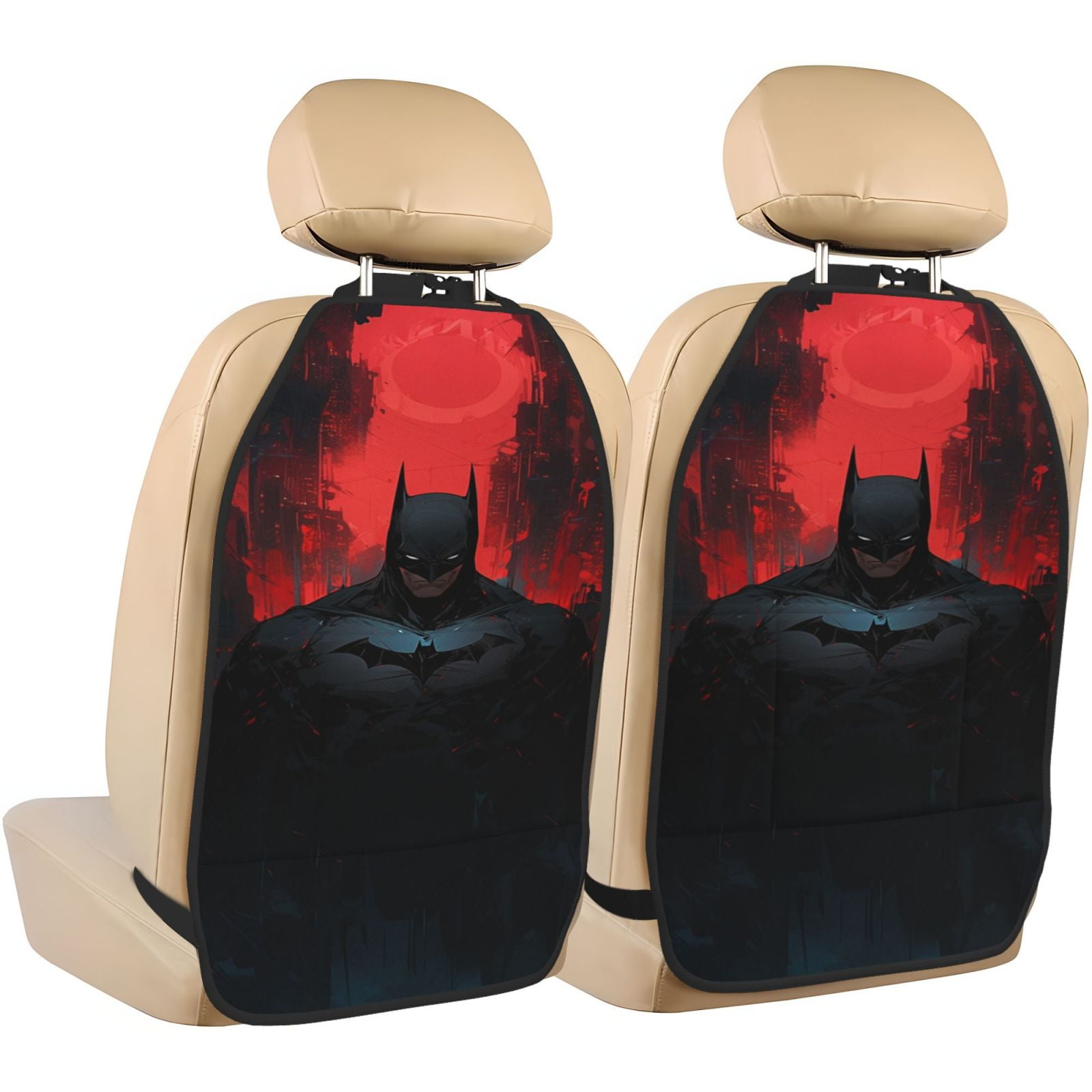 Batman Car Back Seat Organizer 2 Pack Anti-Kick Storage Mats with ...