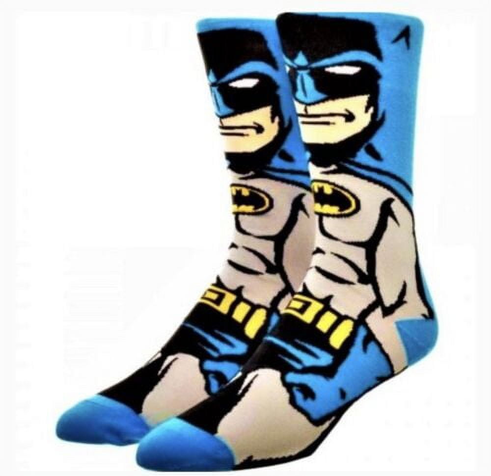 Batman Cartoon Socks, Fun Novelty Mens/Womens Crew Character Socks Blue ...