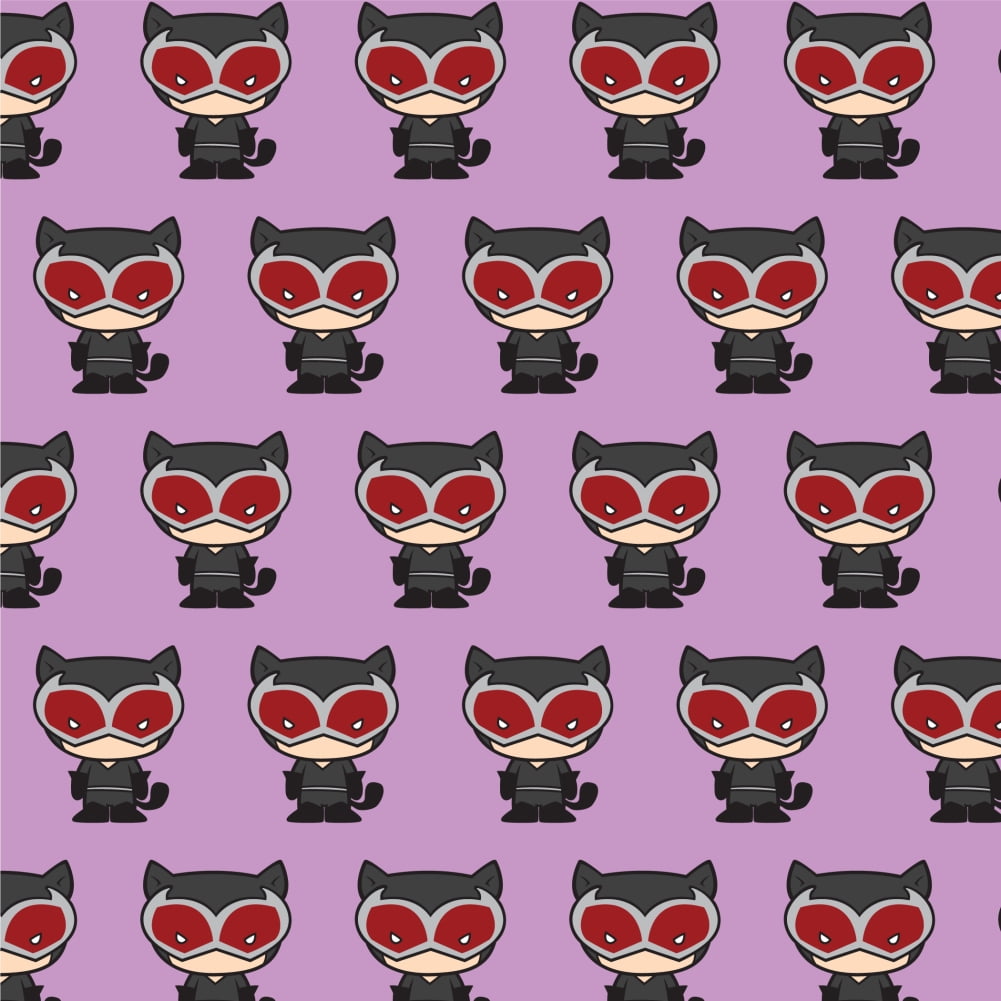 Batman Catwoman Cute Chibi Character Premium Roll Gift Wrap Wrapping ...