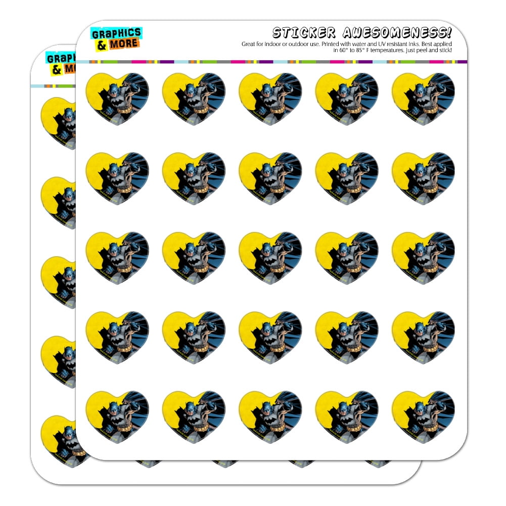 Batman Character Heart Shaped Planner Calendar Scrapbook Craft Stickers ...