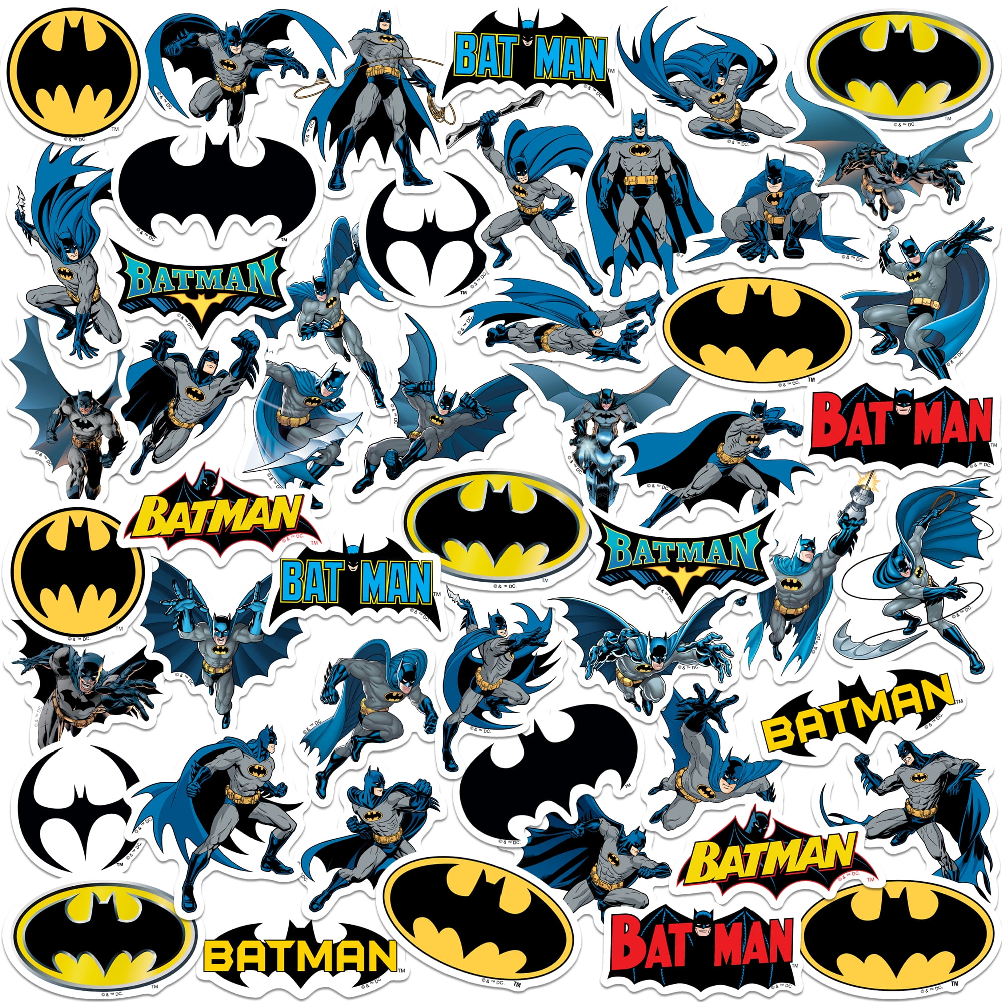 Batman - Character Poses 50CT Sticker Pack Large Deluxe Stickers ...