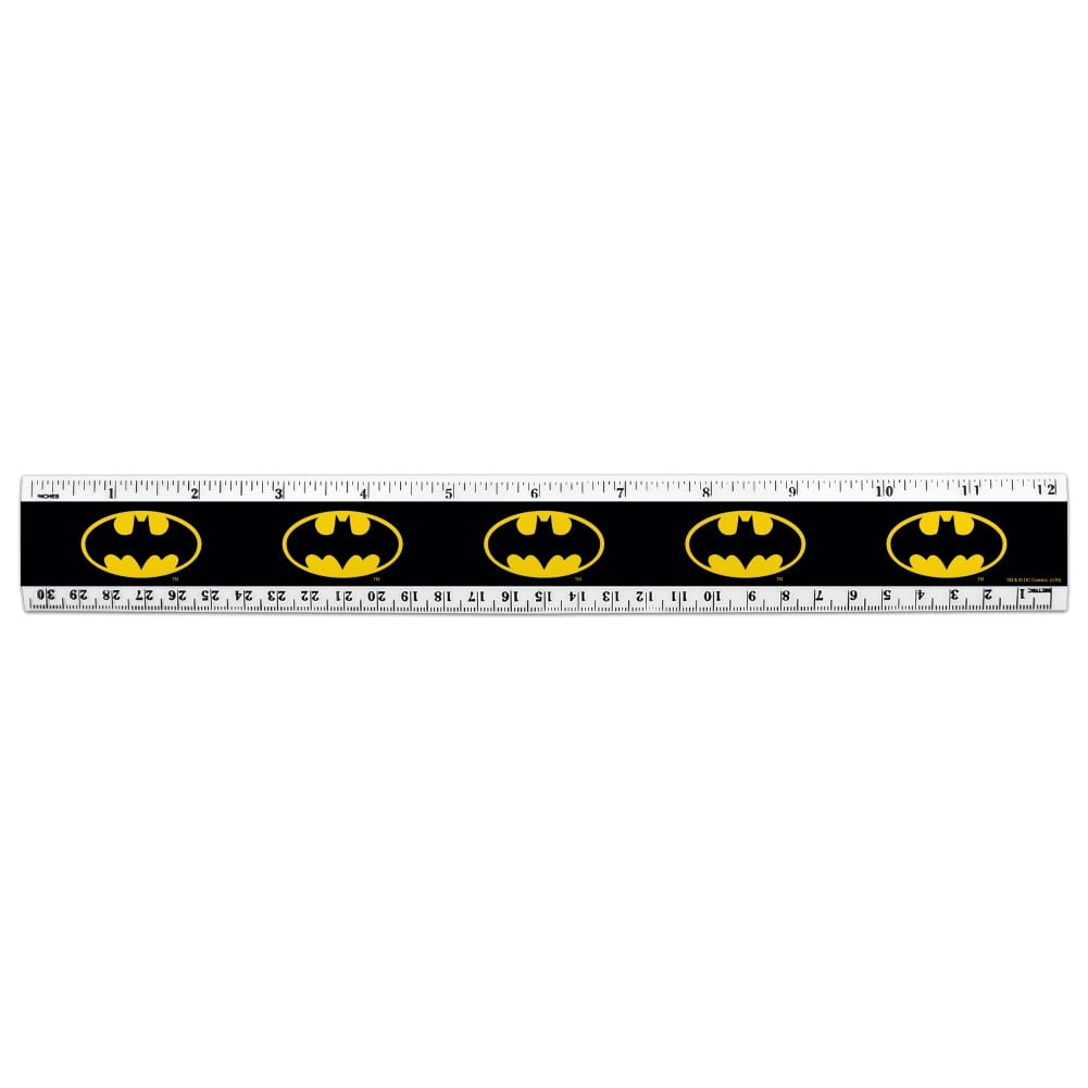 Batman Classic Bat Shield Logo 12 Inch Standard and Metric Plastic ...