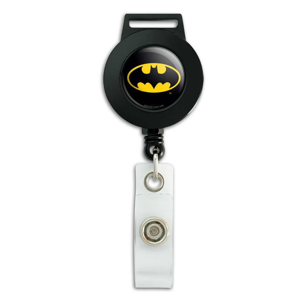Batman Classic Bat Shield Logo Lanyard Retractable Reel Badge ID Card ...