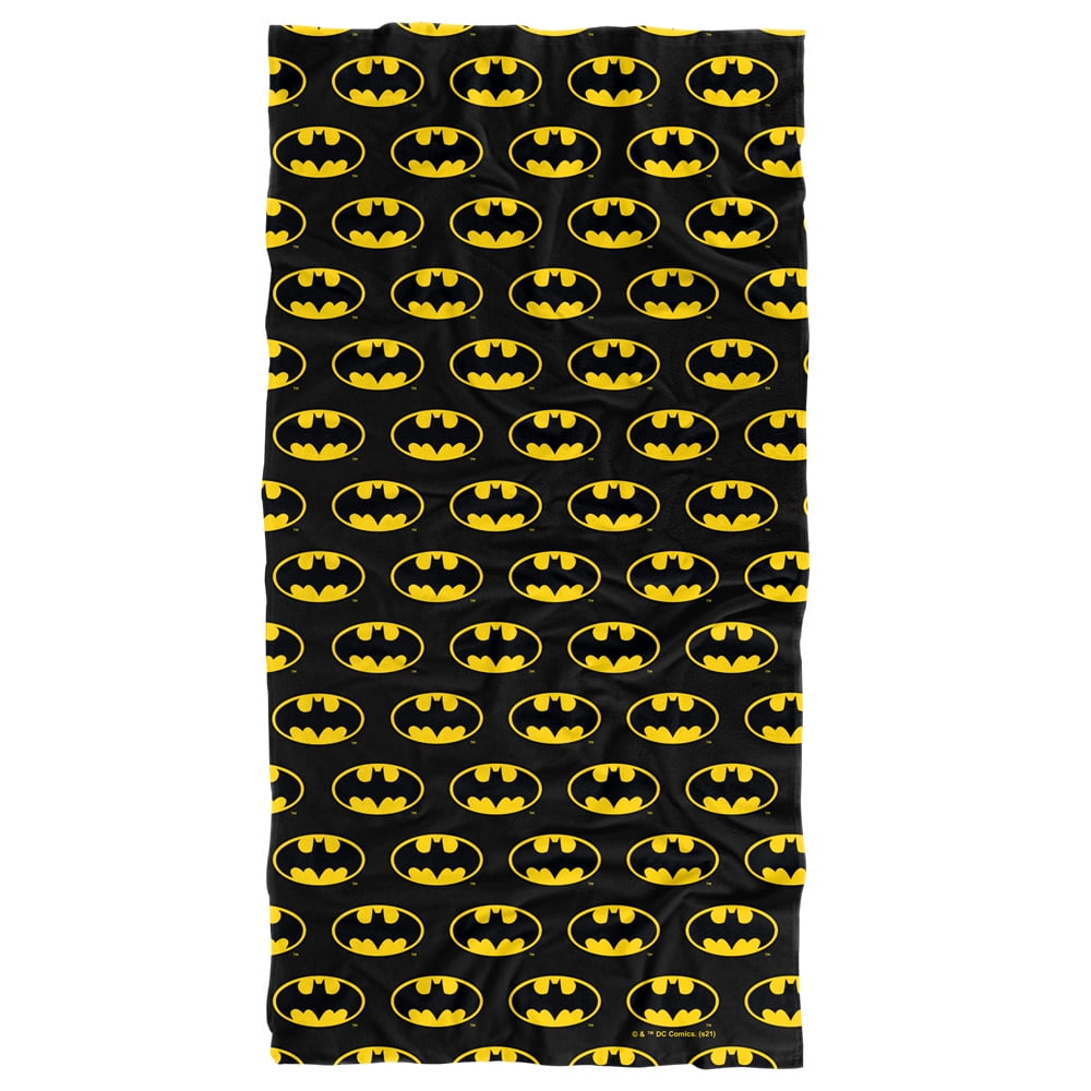 Batman Classic Bat Shield Logo Pattern Officially Licensed Beach Towel ...
