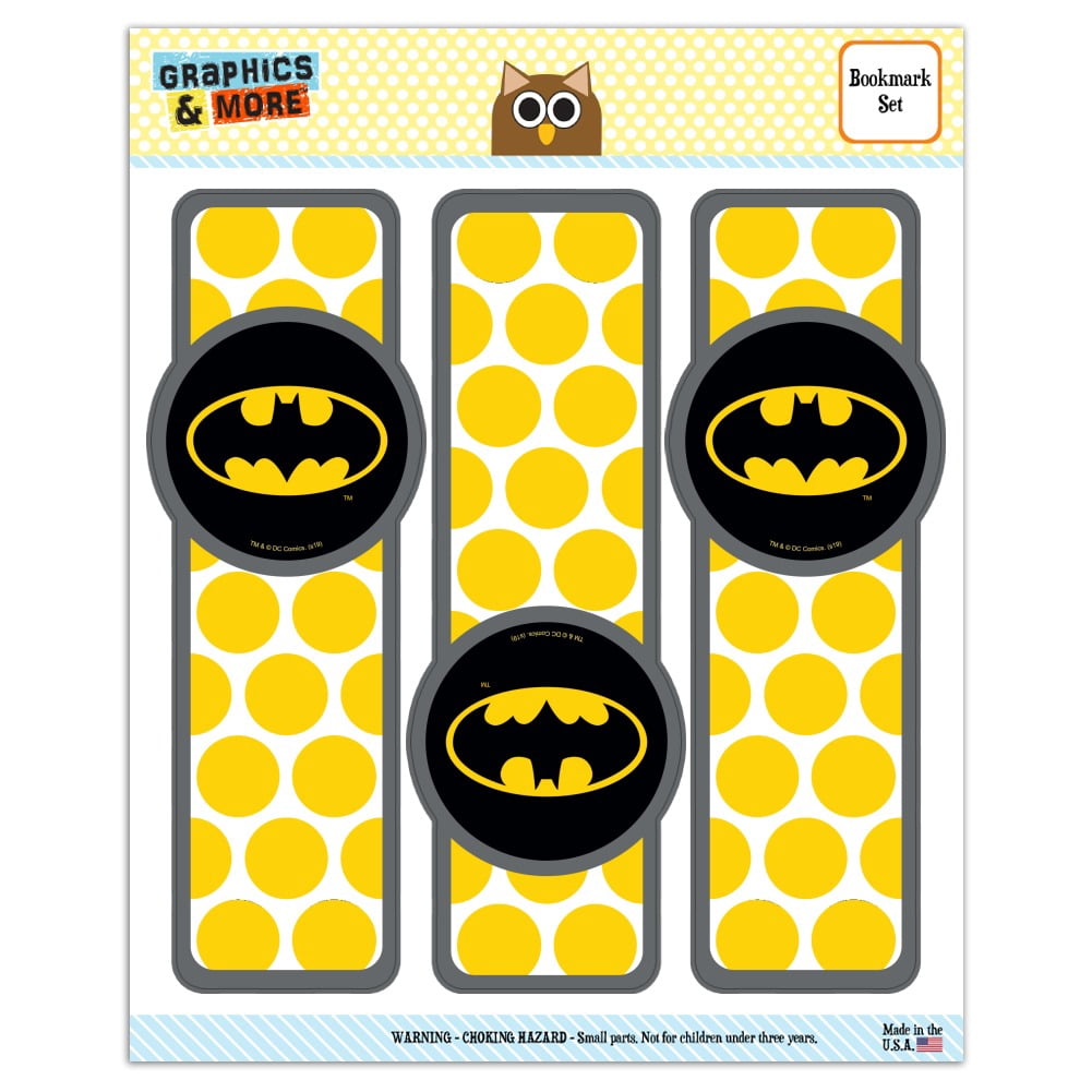 Batman Classic Bat Shield Logo Set of 3 Glossy Laminated Bookmarks ...