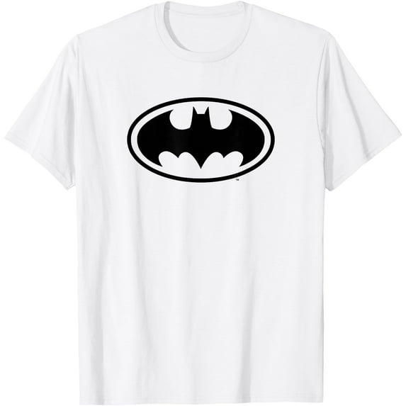 Batman Classic Large Logo DTG Print Unisex T-Shirt,White Color,Size M ...