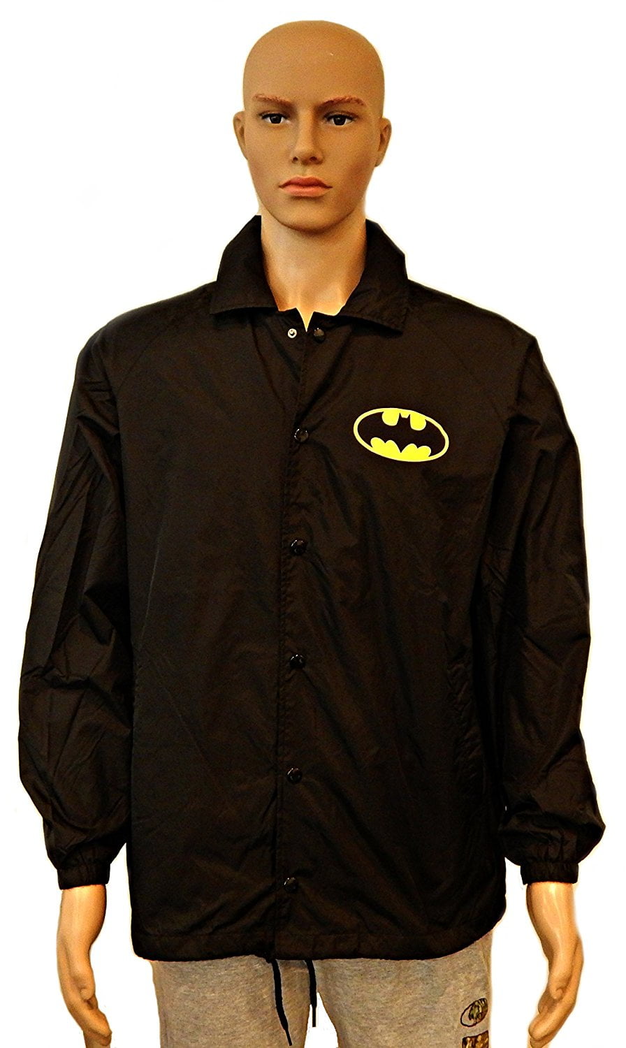 DC Comics Batman Classic Logo Adult Men's Black Windbreaker Jacket ...