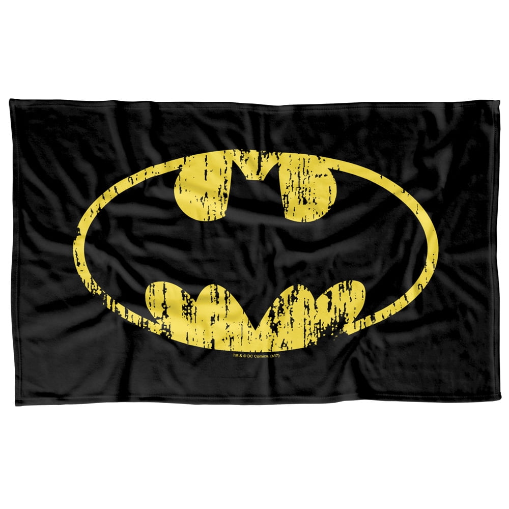 Batman Classic Logo Distressed Fleece Blanket 36' x 58',Classic Logo ...