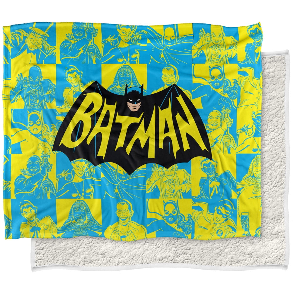 Batman Classic TV Blanket, 50"x60", Logo Silky Touch Sherpa Back Super ...