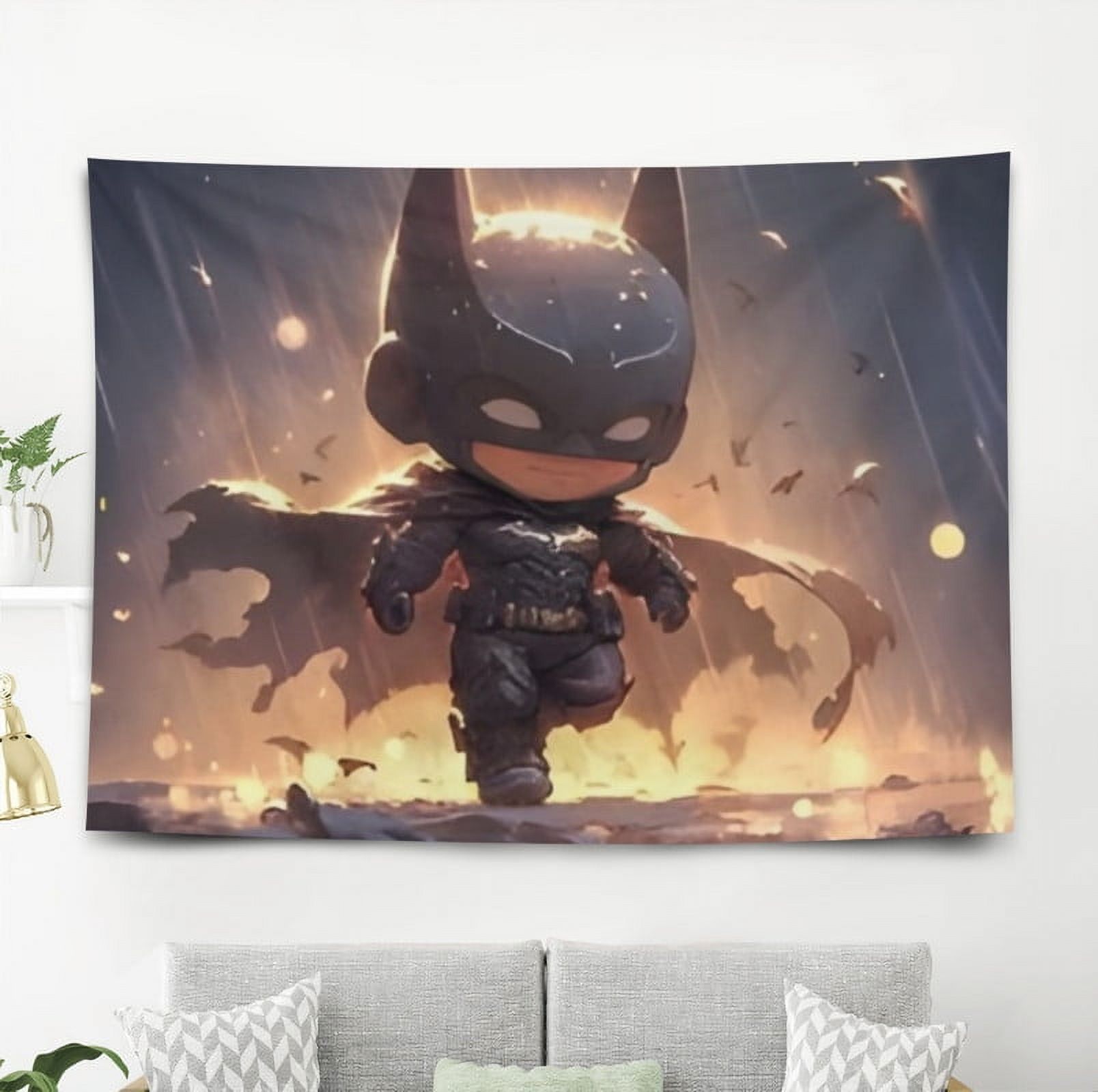 Batman Classic Wall Hanging 50*60 inches soft peach skin velvet adds ...