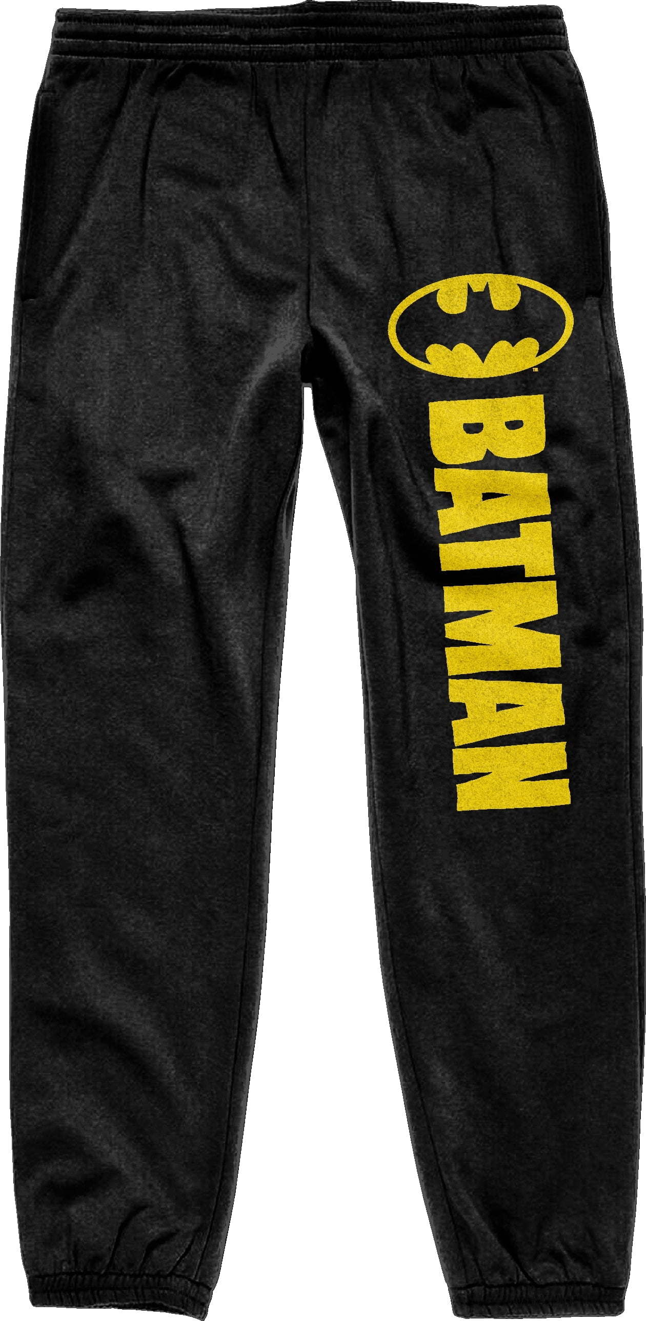 Batman Classic Yellow Bat Logo and Title Men's Black Drawstring ...