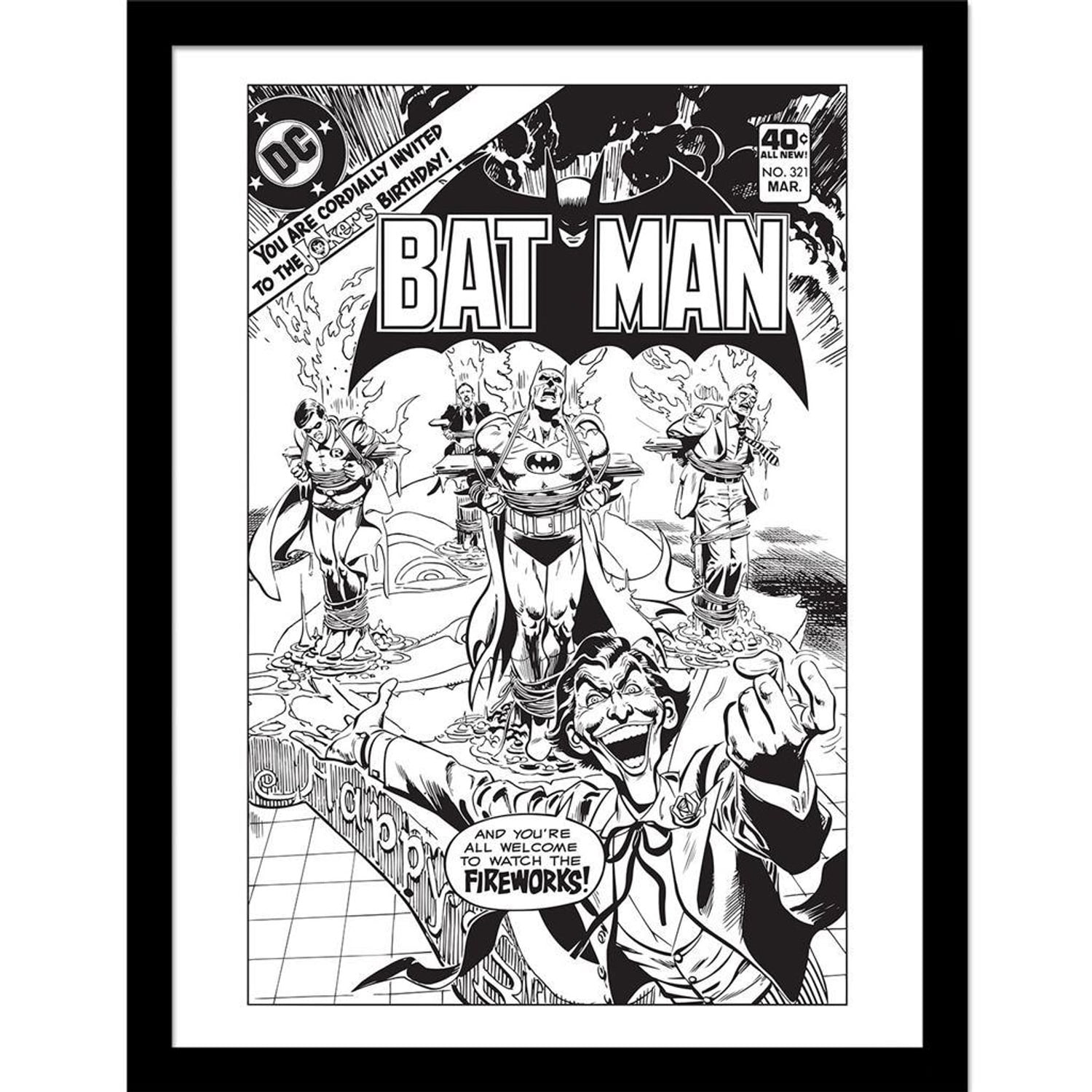 Batman Comic Joker Fireworks Framed Poster - Walmart.com