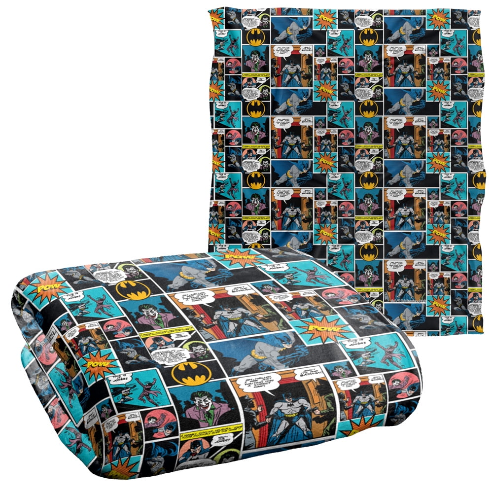 Batman Comic Pattern Officially Licensed Silky Touch Super Soft Throw ...