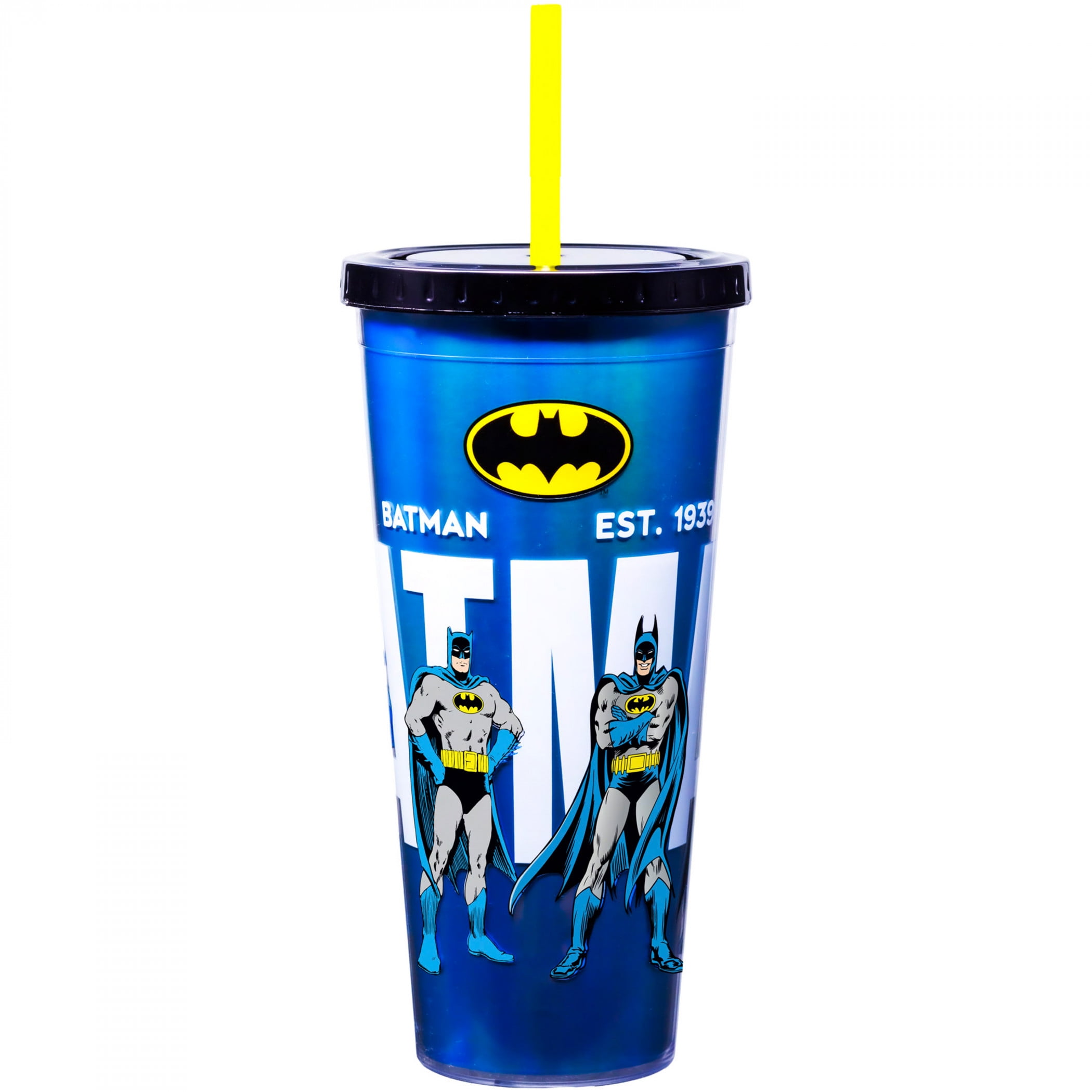 Batman Comic Poses Foil Travel Mug with Straw - Walmart.com