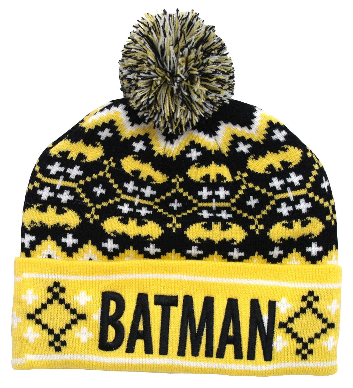Batman DC Comics Logo Comic Book Movie Universal Cuff Pom Beanie Winter ...
