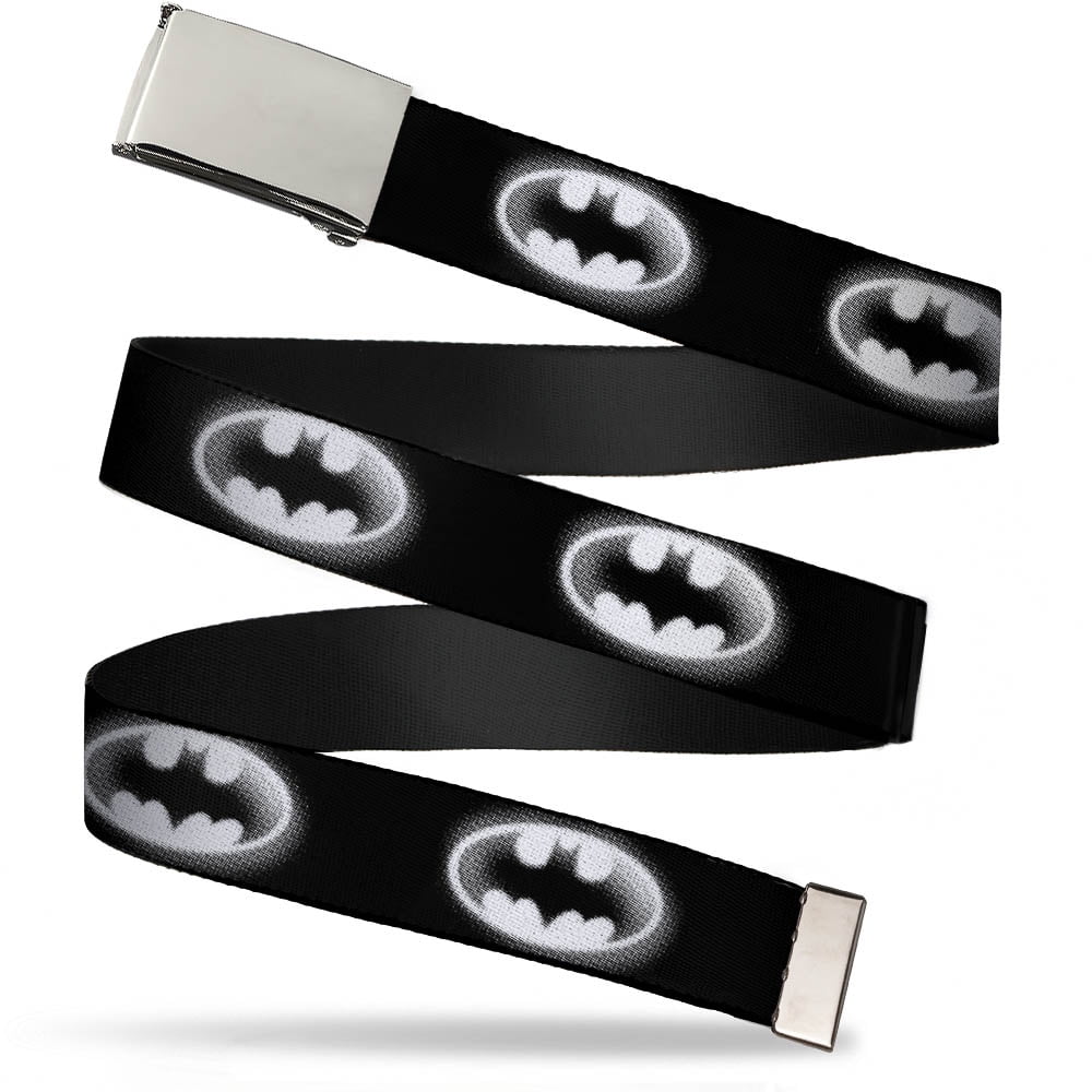 DC Comics Belt, Flip Web Belt Cloudy Bat Signal Black White, 1.25 Inch ...