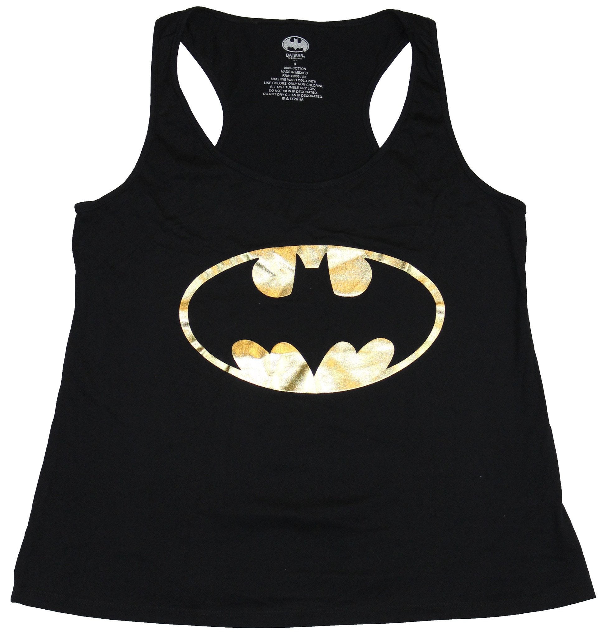 Batman (DC Comics) Womens Tank Top - Classic Batman Logo Gold Foil ...