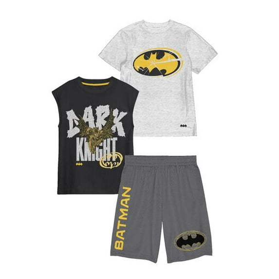 Batman Dark Knight Boy’s 3-Pack Tee Muscle Shirt & Shorts Combo Set -10 ...