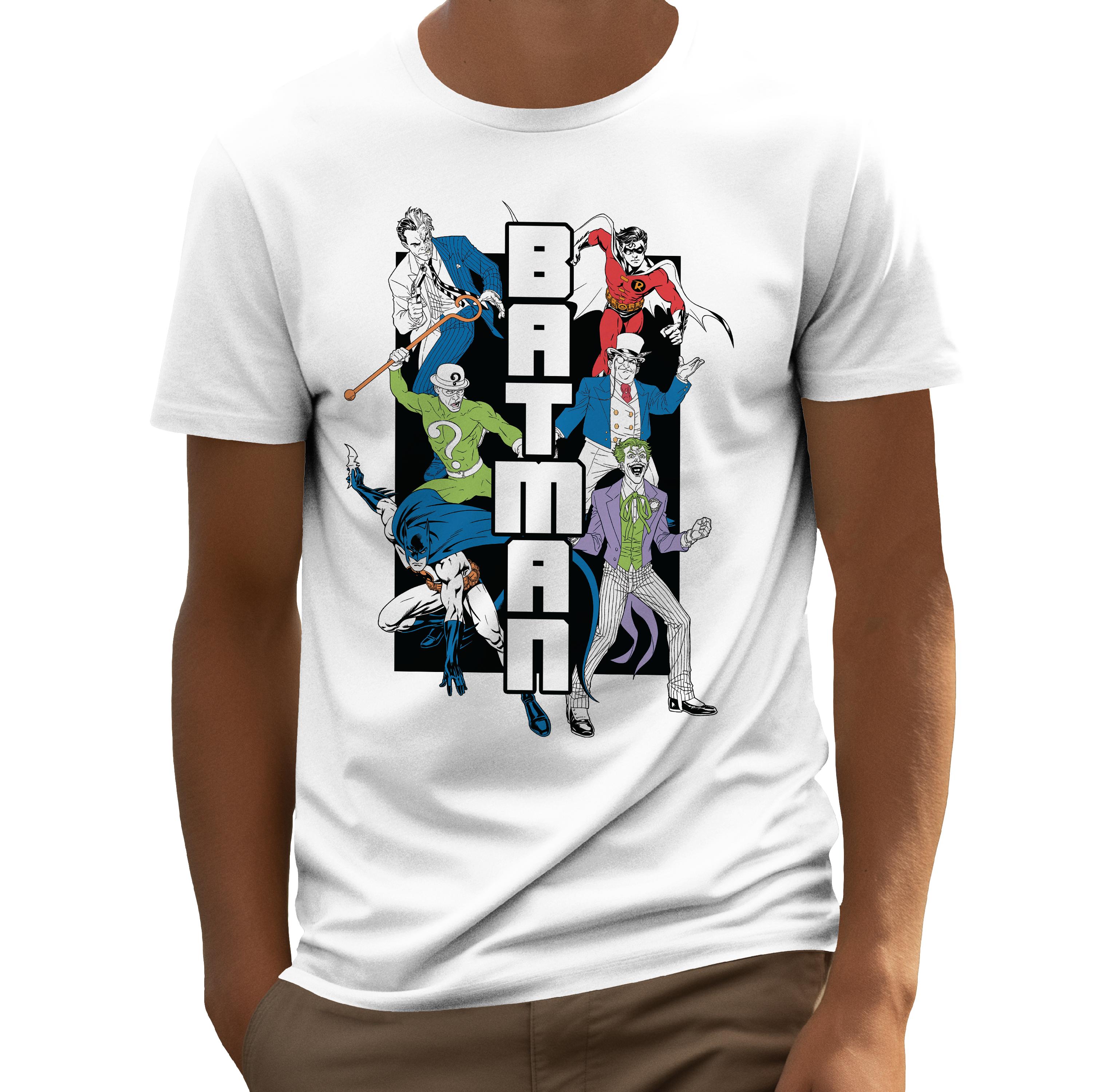 Batman Dark Knight Joker & Baddies Retro Characters Casual Unisex Mens ...