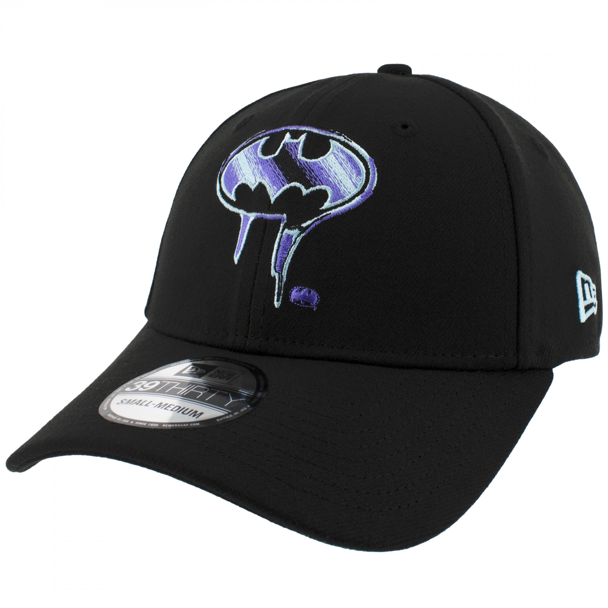 Batman Drip Logo New Era 39Thirty Fitted Hat-Small/Medium - Walmart.com