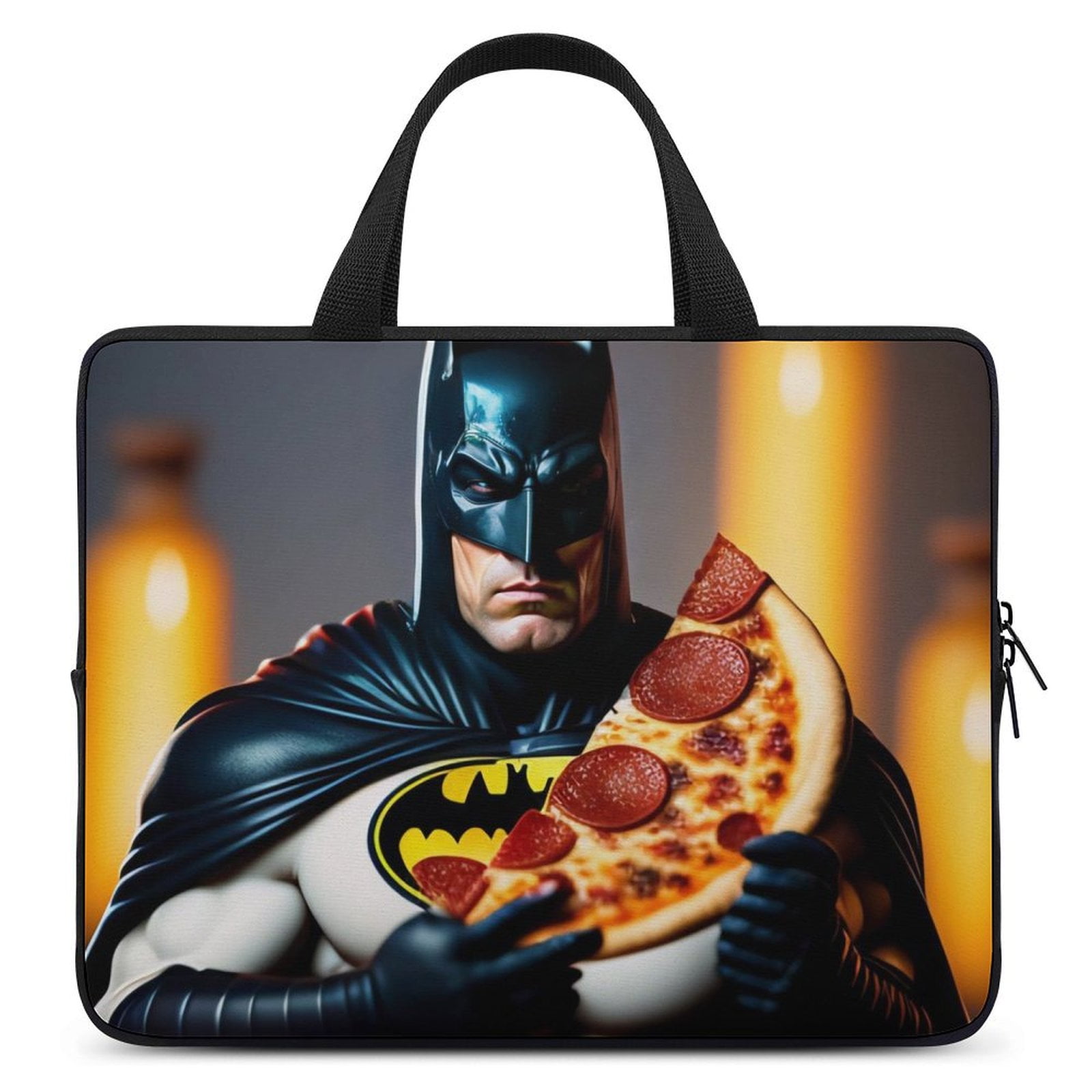 Batman Eating Pizza with Pineapple 17 Inch Laptop Bag,Expandable ...