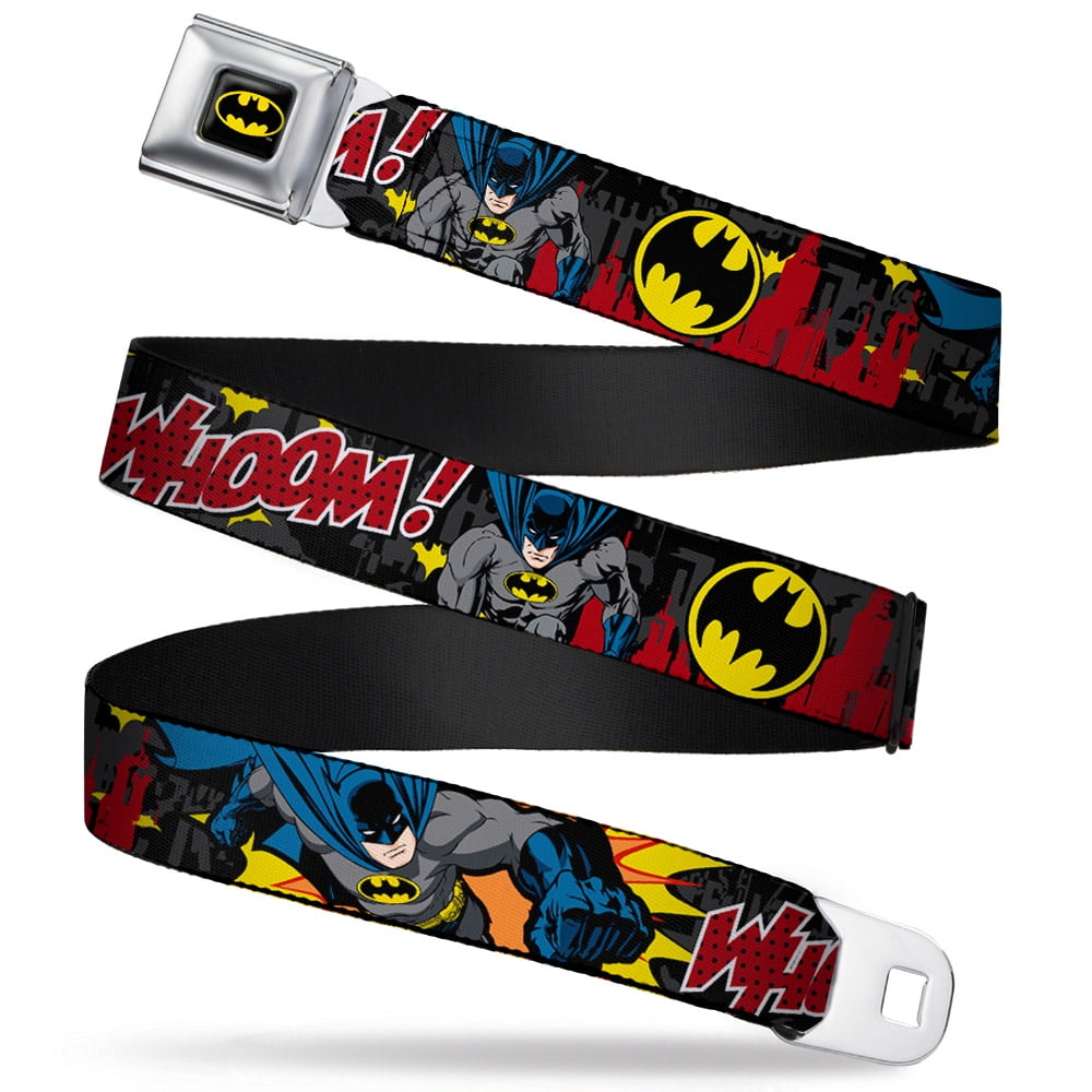 DC Comics Belt, Seatbelt Buckle Belt, Batman In Action Whoom Red ...