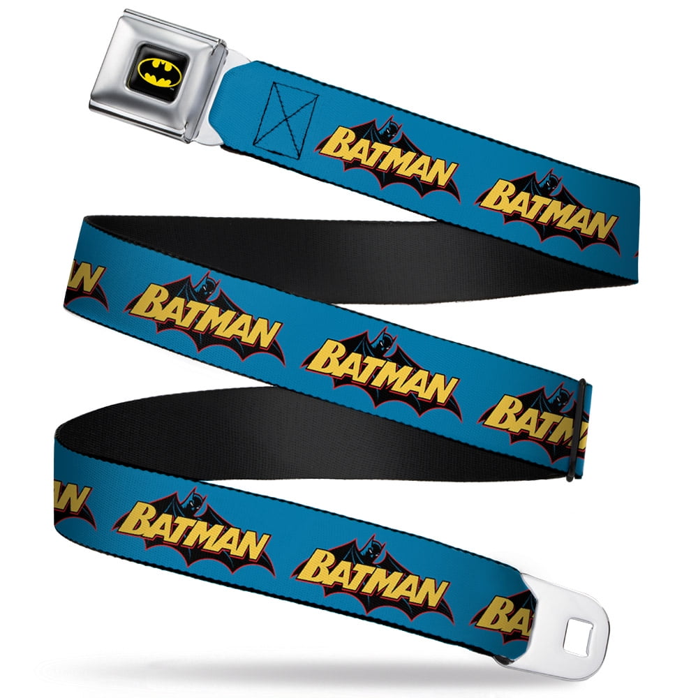 DC Comics Belt, Seatbelt Buckle Belt, Vintage Batman Logo Blue, 24 to ...