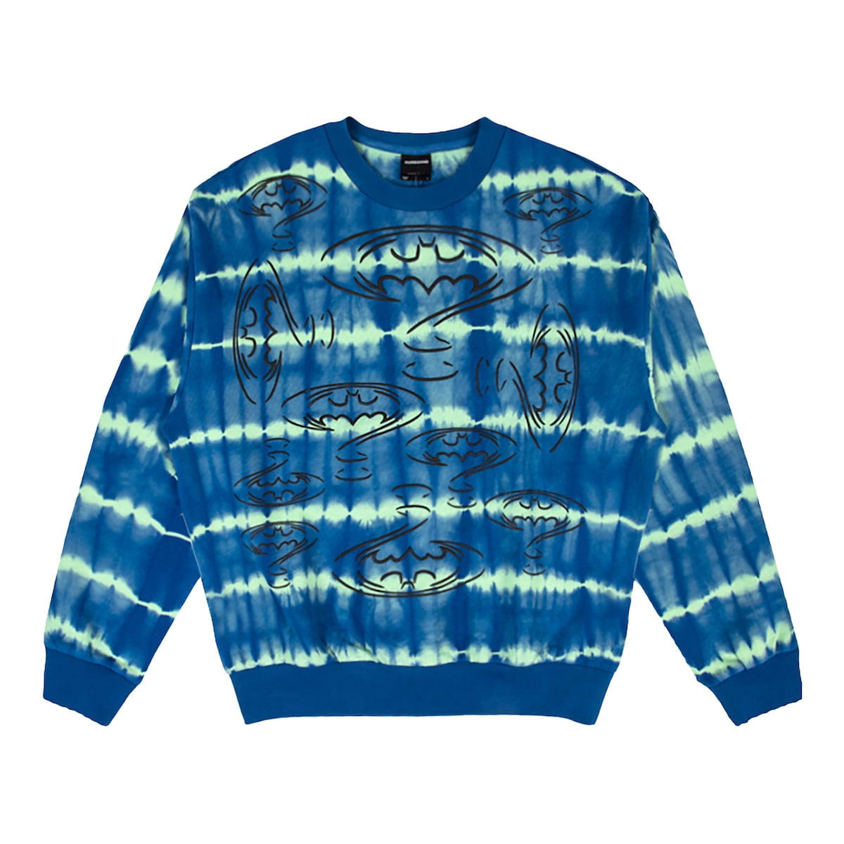 Batman Forever Batman & Riddler Logos Crew Neck Long Sleeve Tie-Dye ...