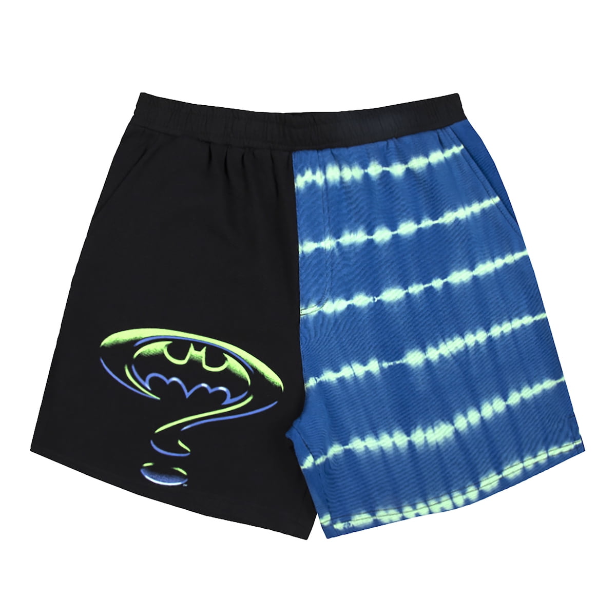Batman Forever Blended Batman & Riddler Logo Black & Tie-Dye Shorts ...