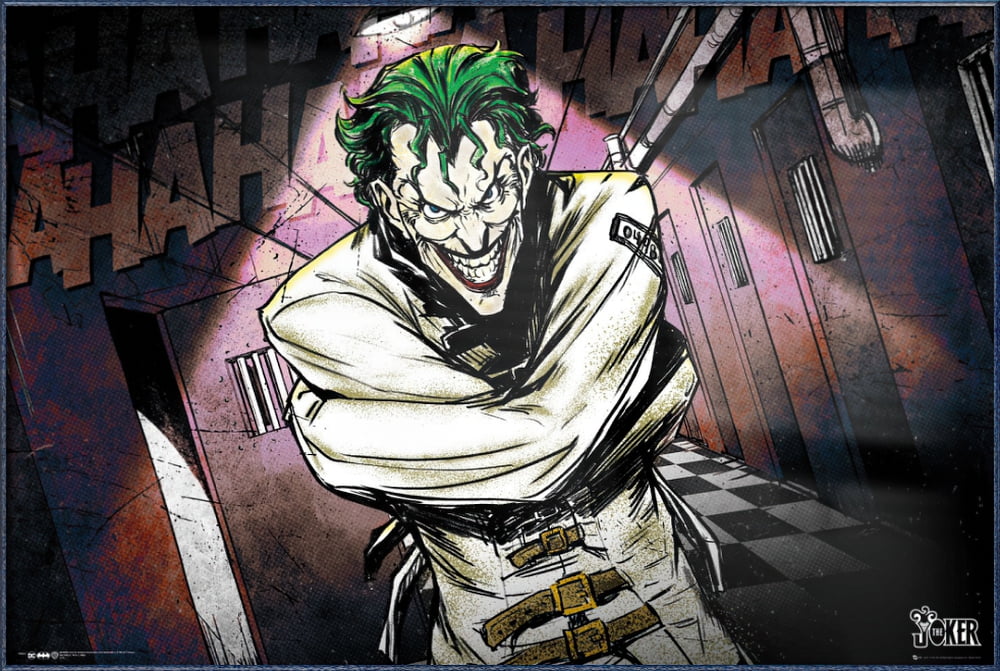 Batman - Framed Comic Poster (The Joker - Asylum - Hahaha) (Size: 36" X ...