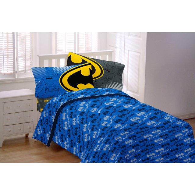 Batman Glowing Bat Symbol Twin Bedding Sheet Set - Walmart.com