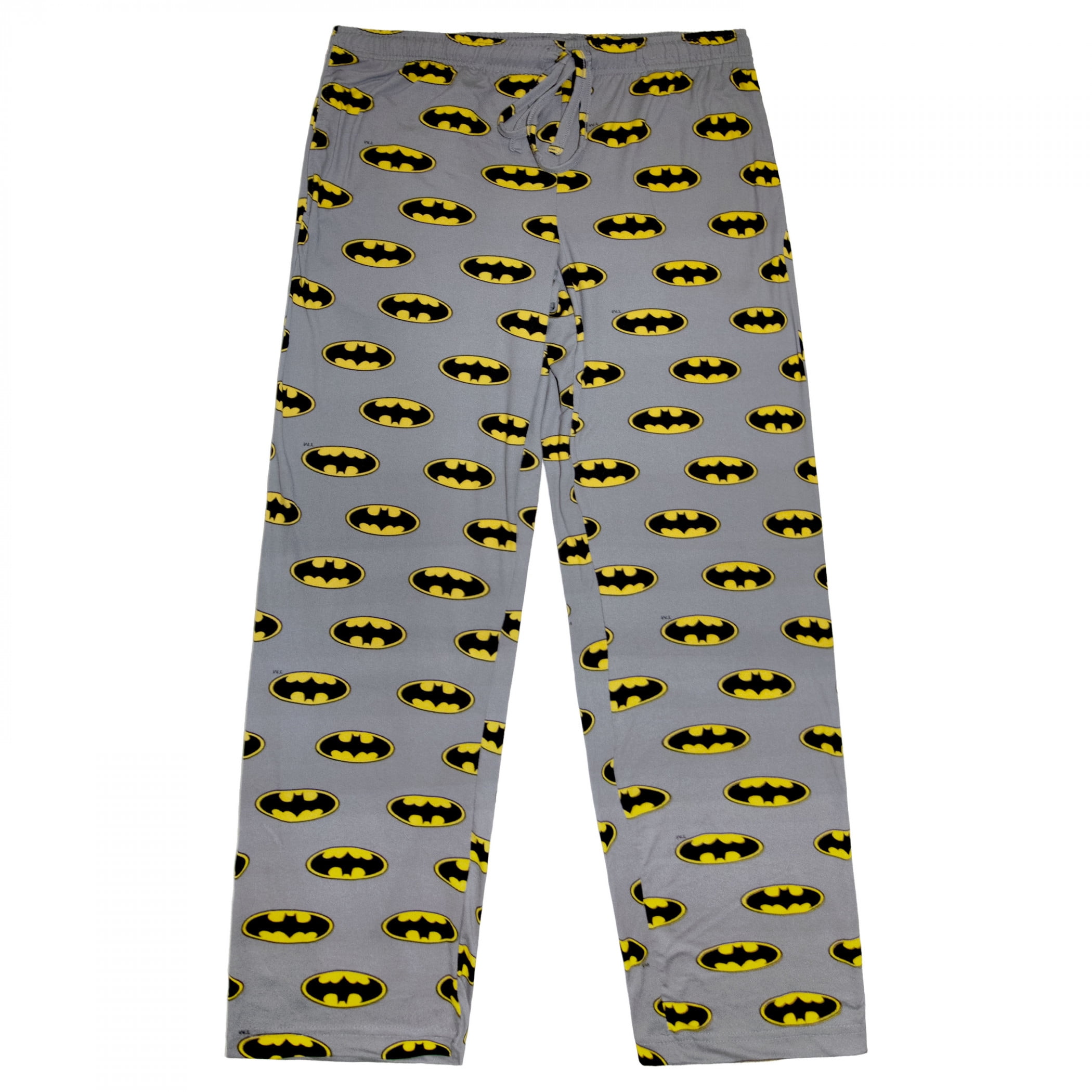 Batman Grey with Repeating Logos Sleep Pants-Small - Walmart.com