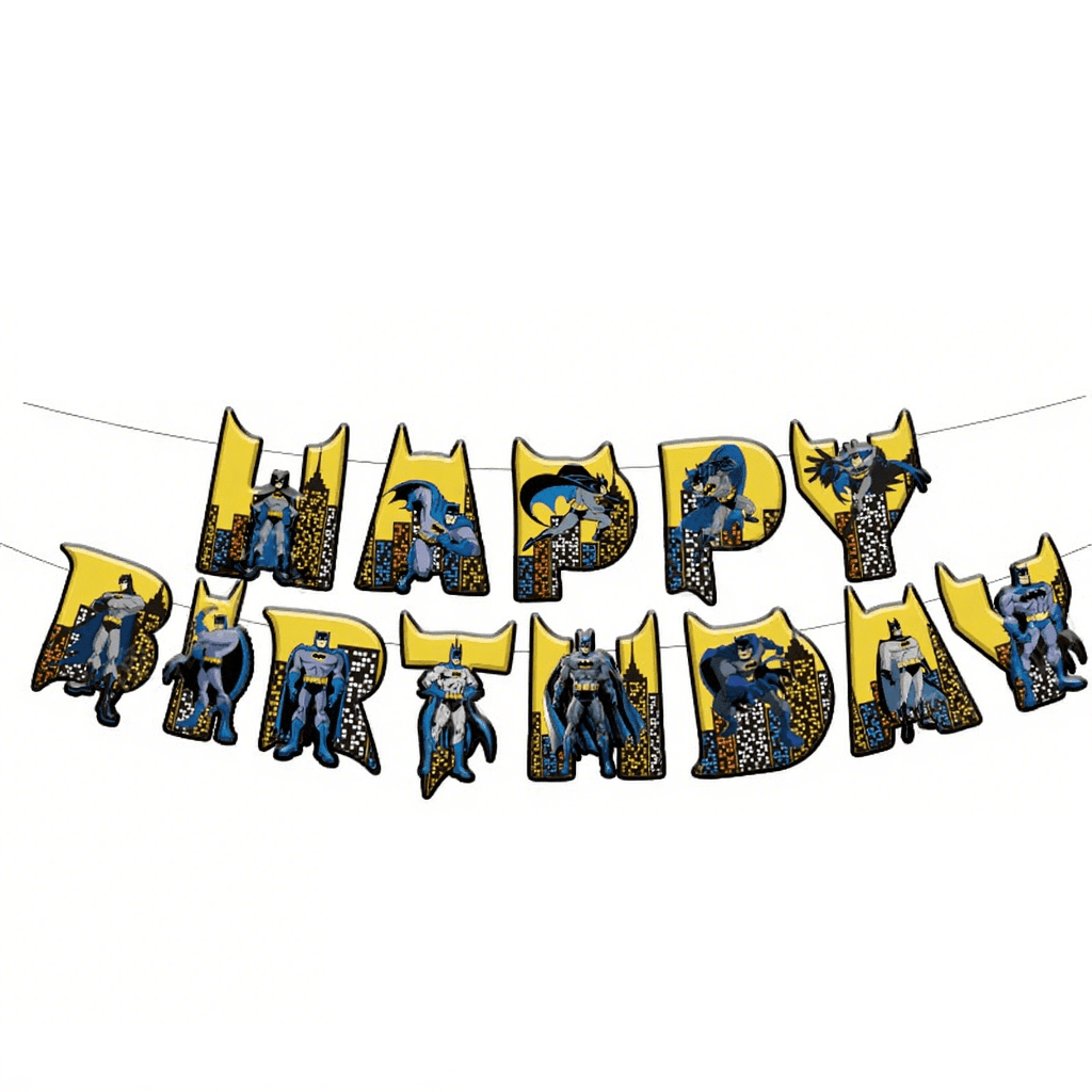 Batman Happy Birthday Banner Birthday Party Decorations Party Banner ...