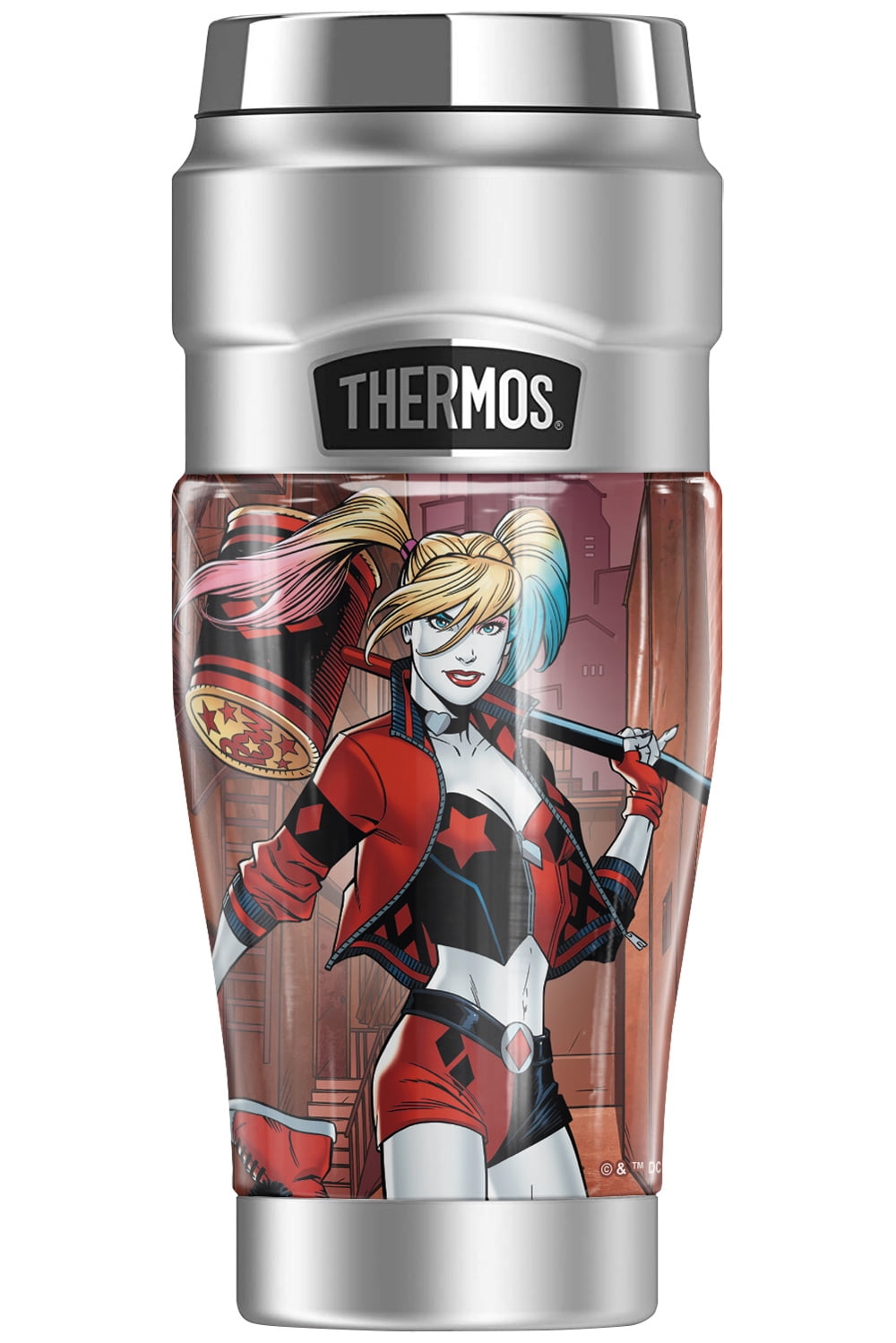 Batman Harley Quinn Alley THERMOS STAINLESS KING Stainless Steel Travel ...