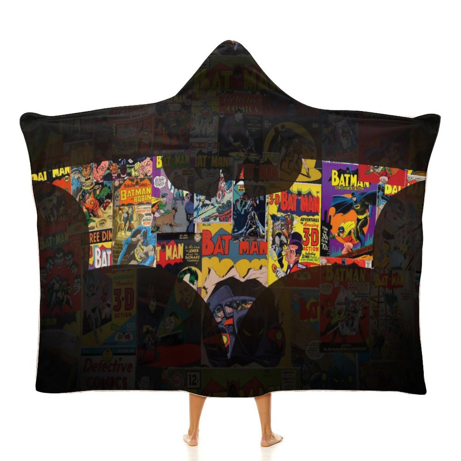 Batman Hooded Blanket, Wearable Blanket Hoodie Cozy Soft Warm Hooded ...