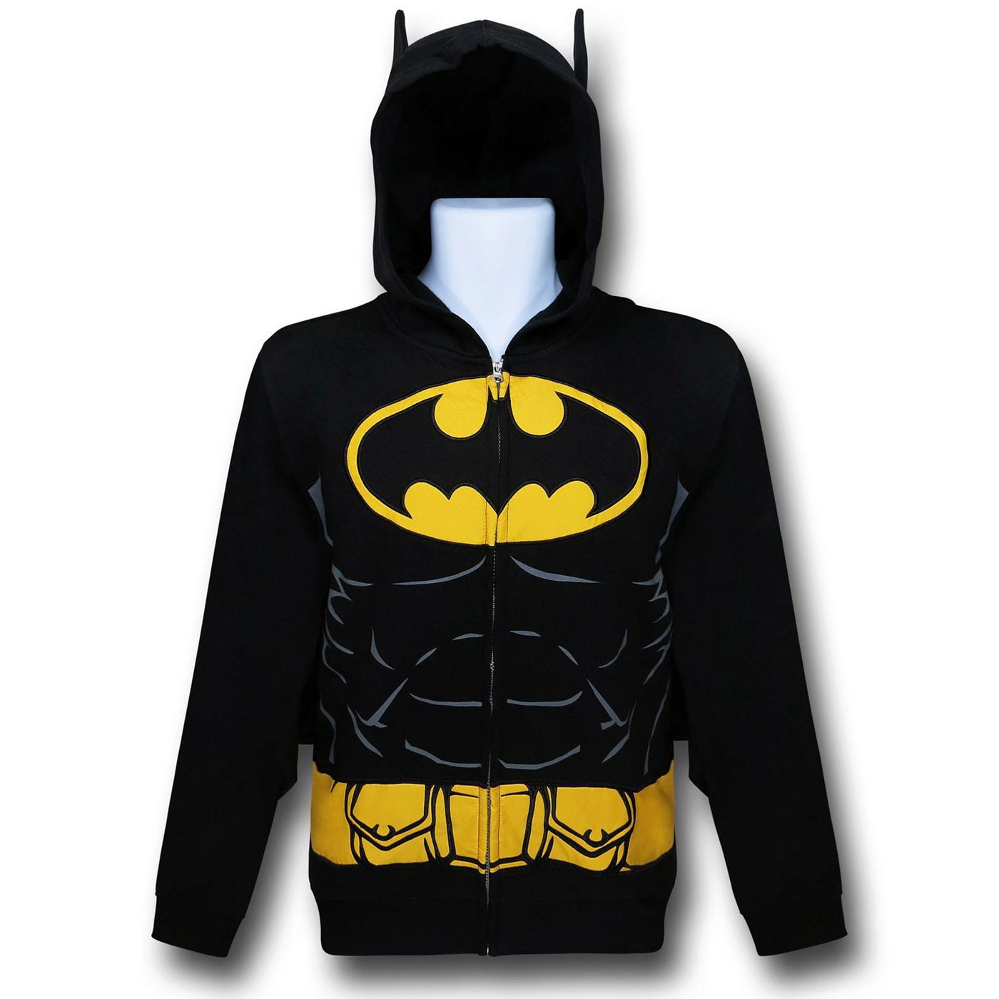 Batman Hooded Caped Belt Costume Zip-Up Hoodie-Men's 2XLarge - Walmart.com