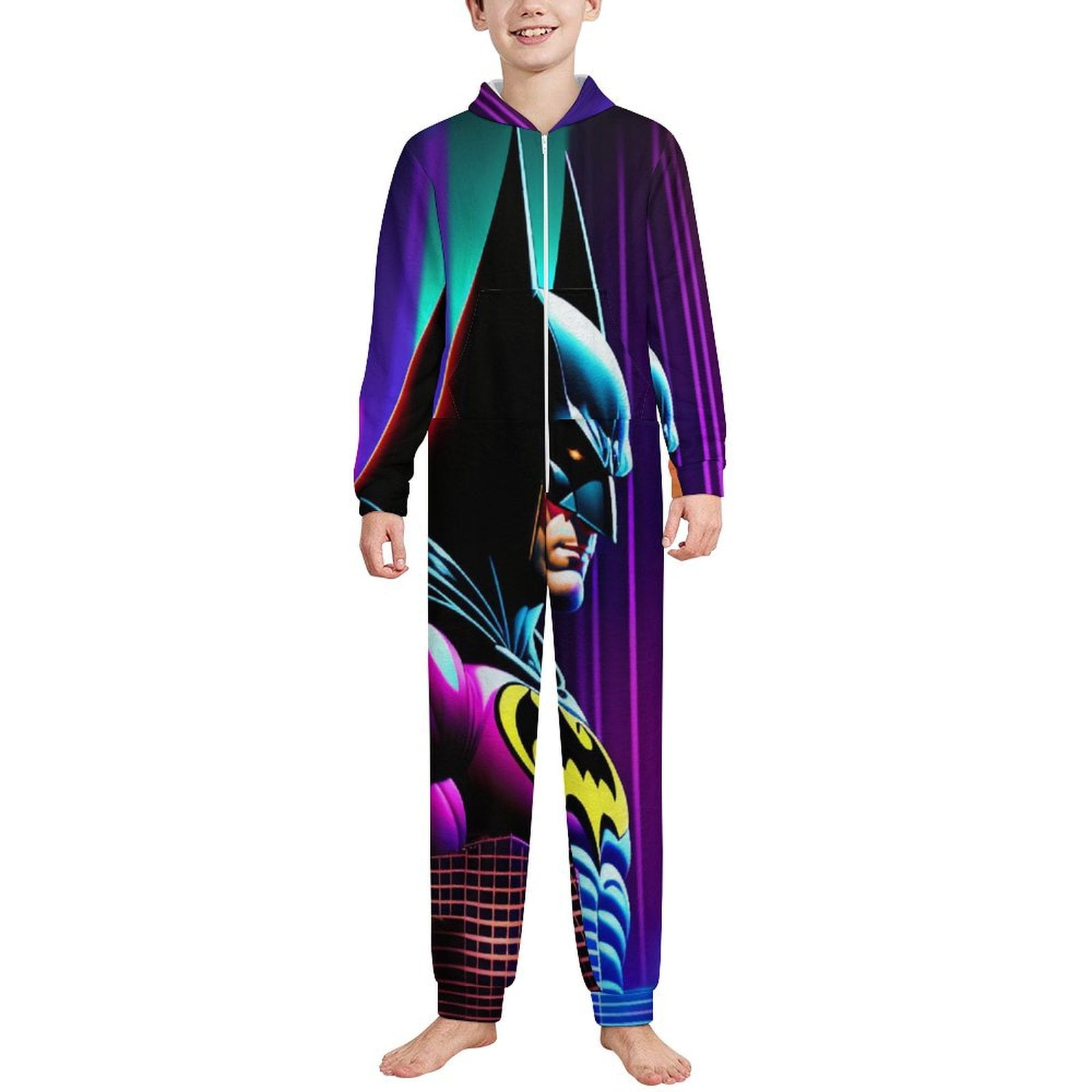 Batman Hooded Union Suit Pajama Onesie Blanket Sleeper - Walmart.com