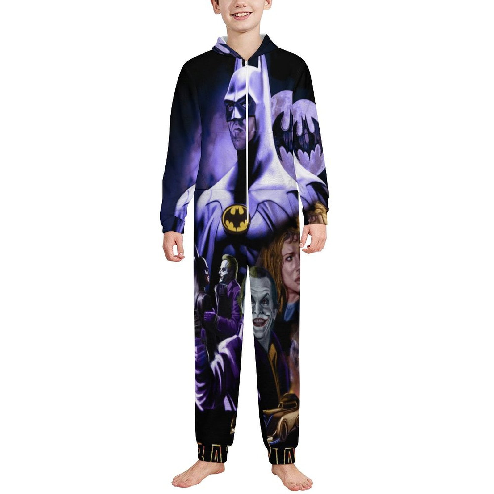 Batman Hooded Union Suit Pajama Onesie Blanket Sleeper - Walmart.com