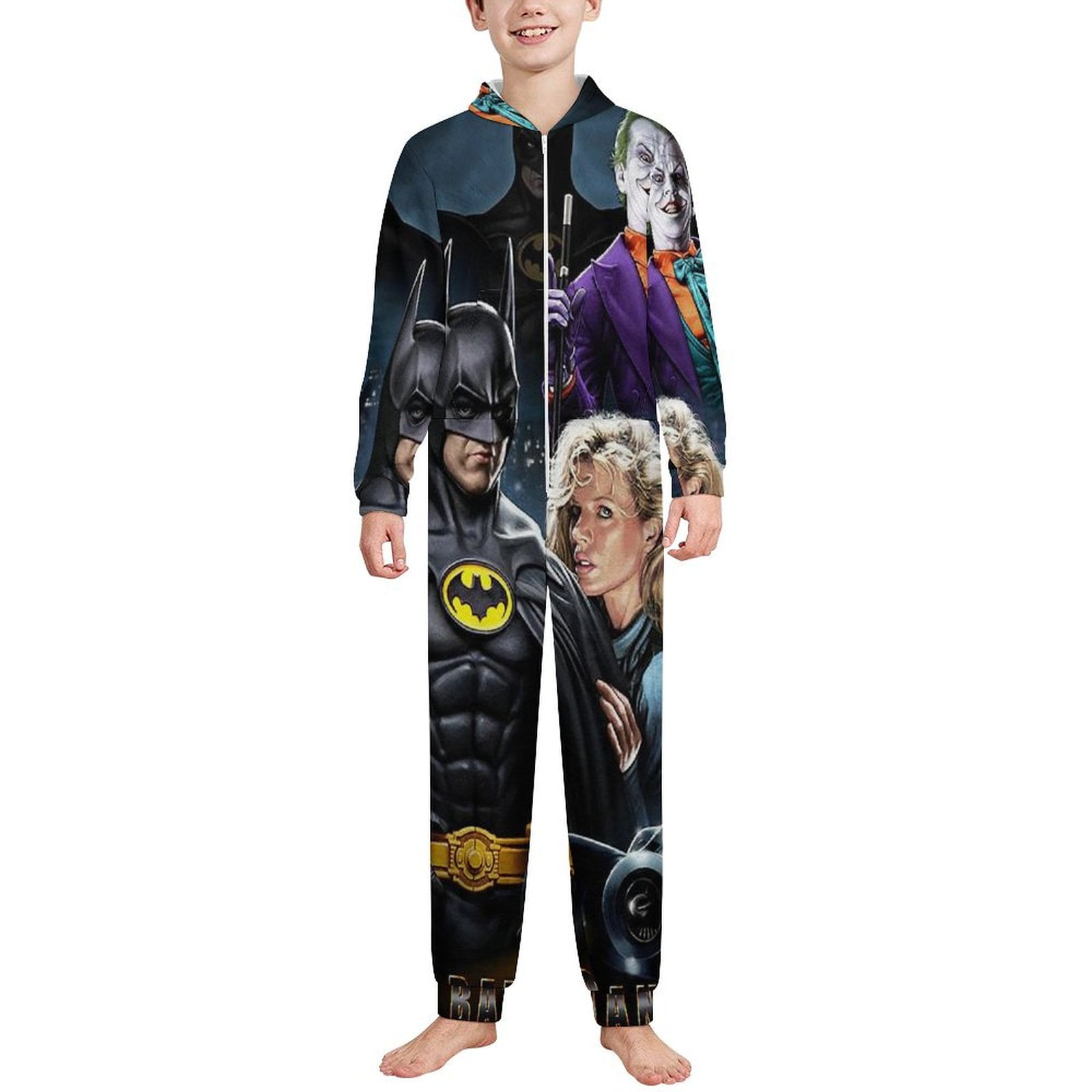 Batman Hooded Union Suit Pajama Onesie Blanket Sleeper - Walmart.com