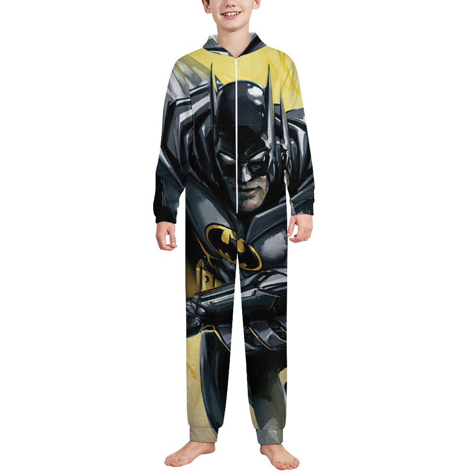 Batman Hooded Union Suit Pajama Onesie Blanket Sleeper - Walmart.com