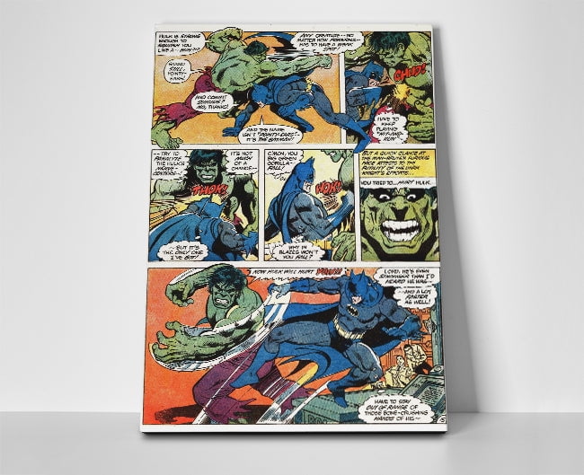 Batman Hulk Comic Poster or Wrapped Canvas - Walmart.com