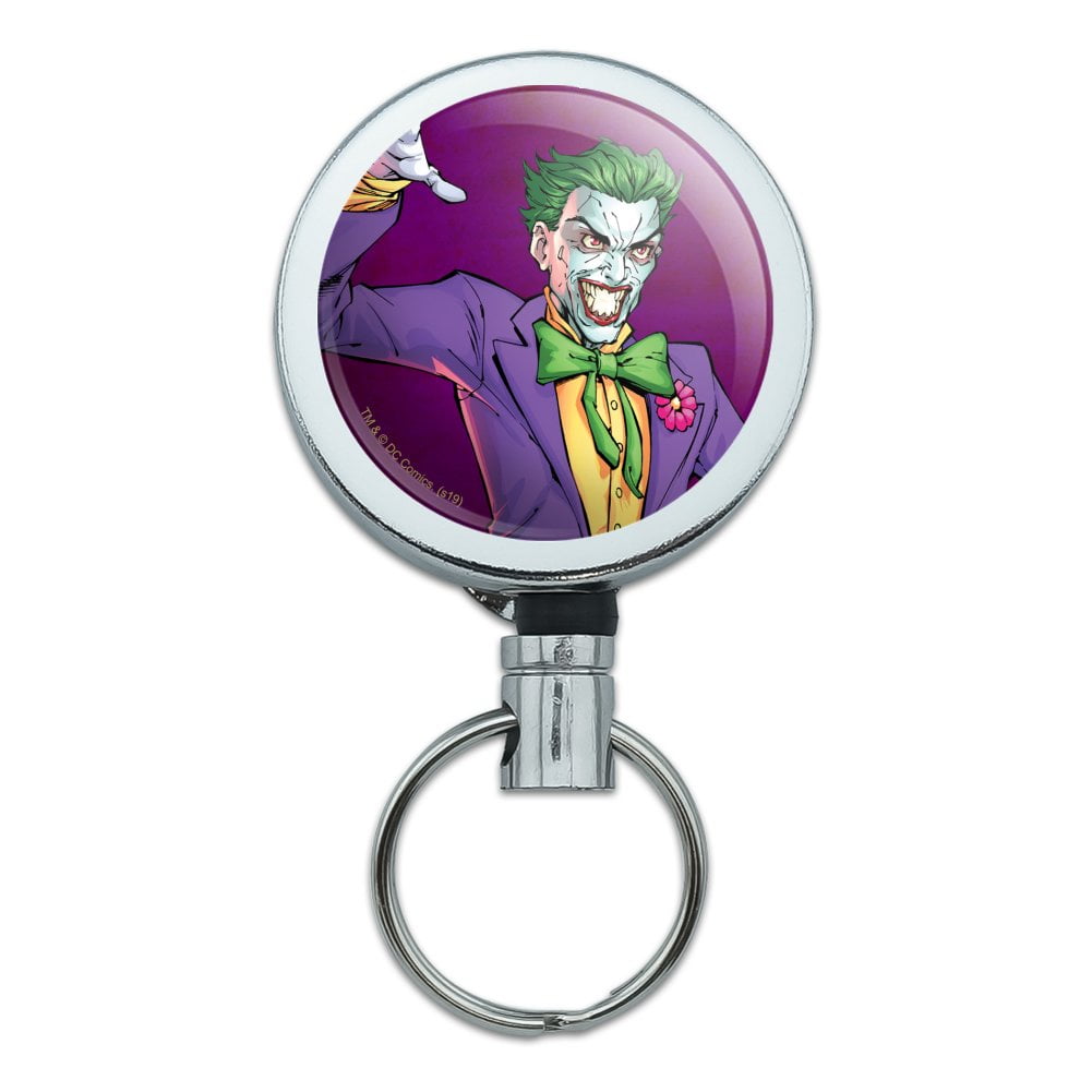 Batman Joker Character Heavy Duty Metal Retractable Reel ID Badge Key ...