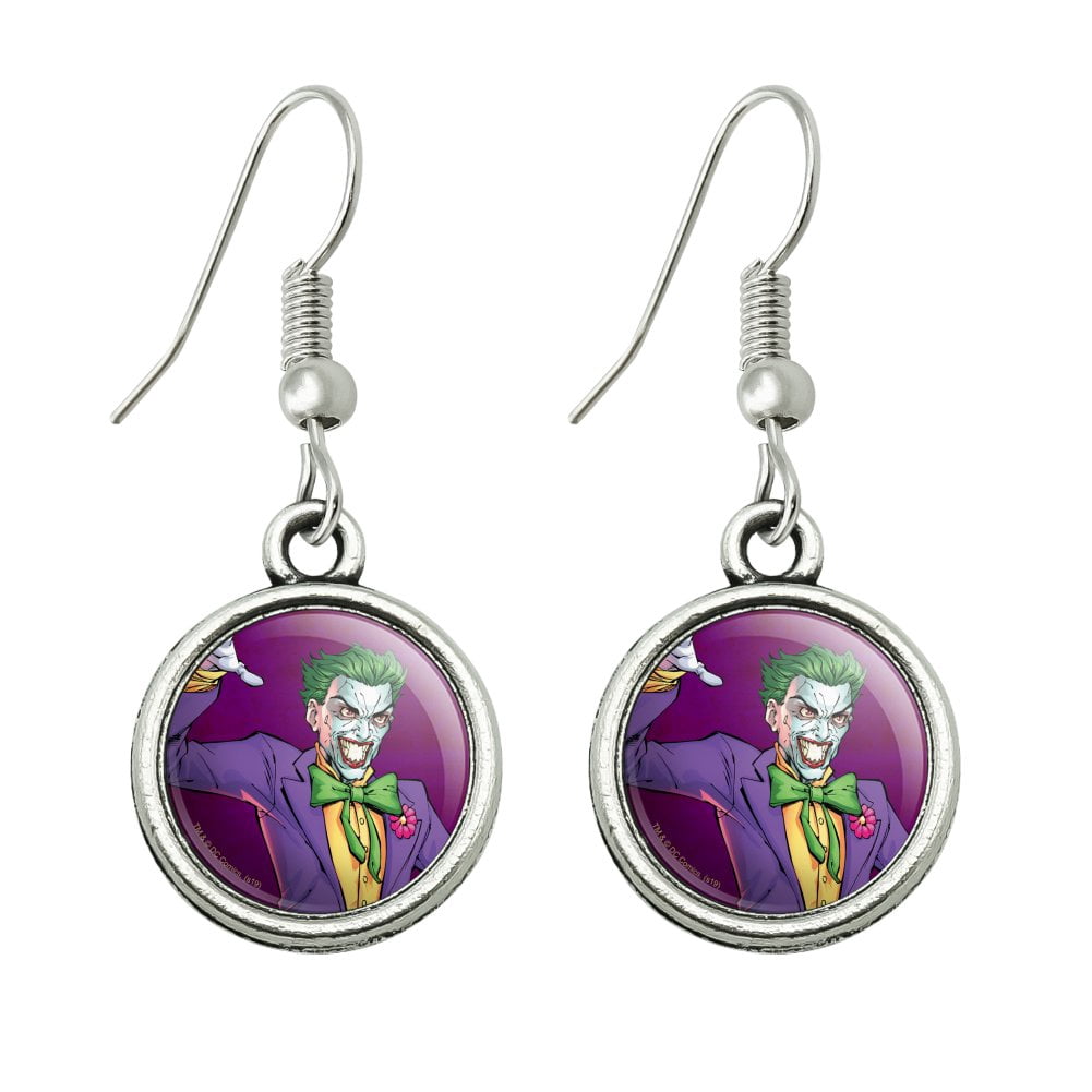 Batman Joker Character Novelty Dangling Drop Charm Earrings - Walmart.com