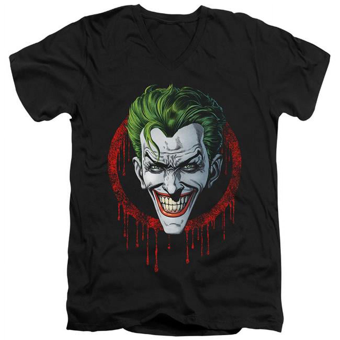 Batman & Joker Drip-Short Sleeve Adult 30-1 V-Neck T-Shirt, Black ...