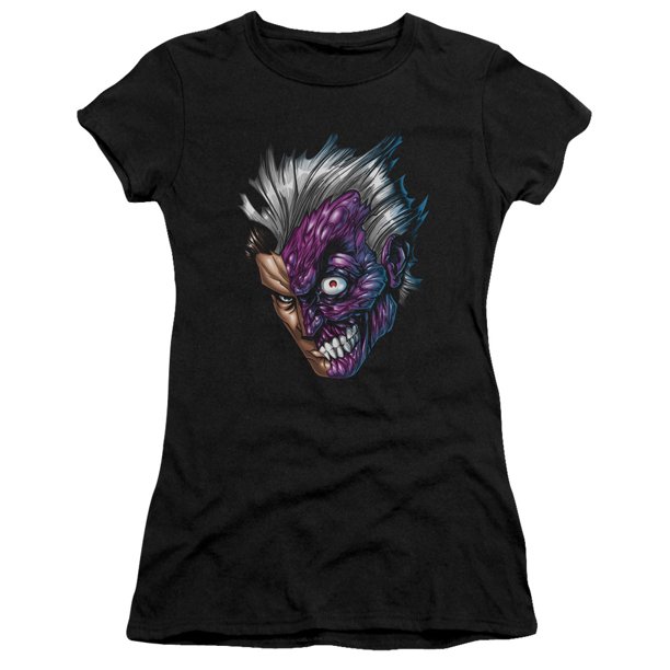 Batman - Just Face - Juniors Teen Girls Cap Sleeve Shirt - Large ...